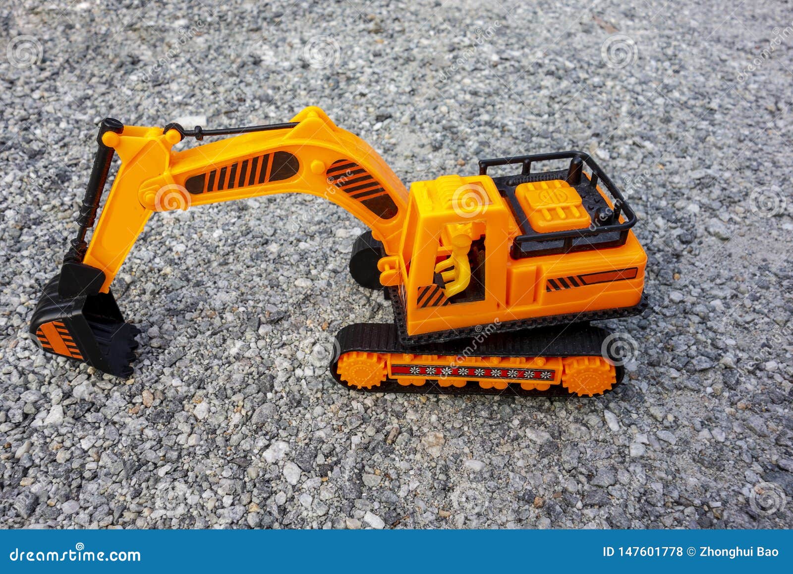 Toy Excavator stock photo. Image of industry, pavement - 147601778