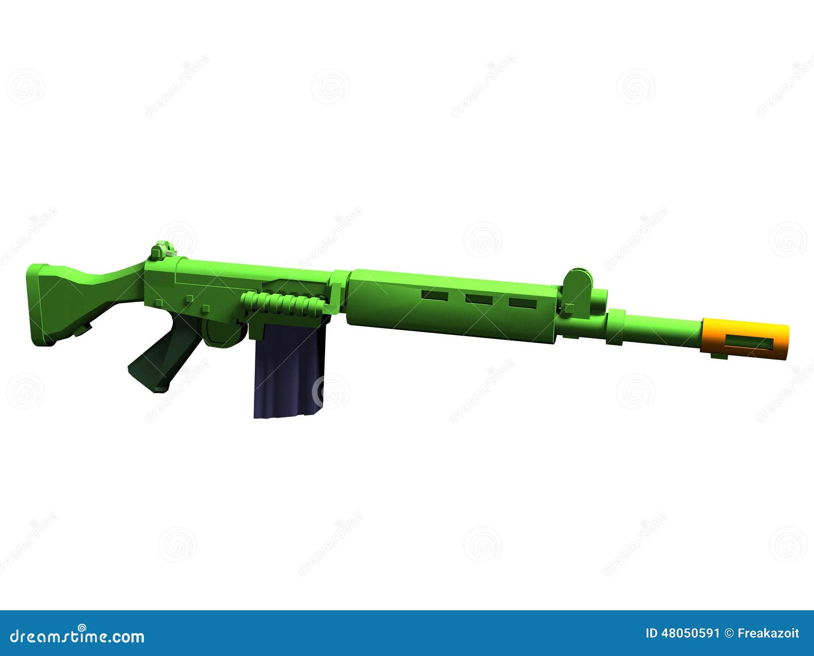 Toy FN FAL 3d stock illustration. Illustration of render - 48050591