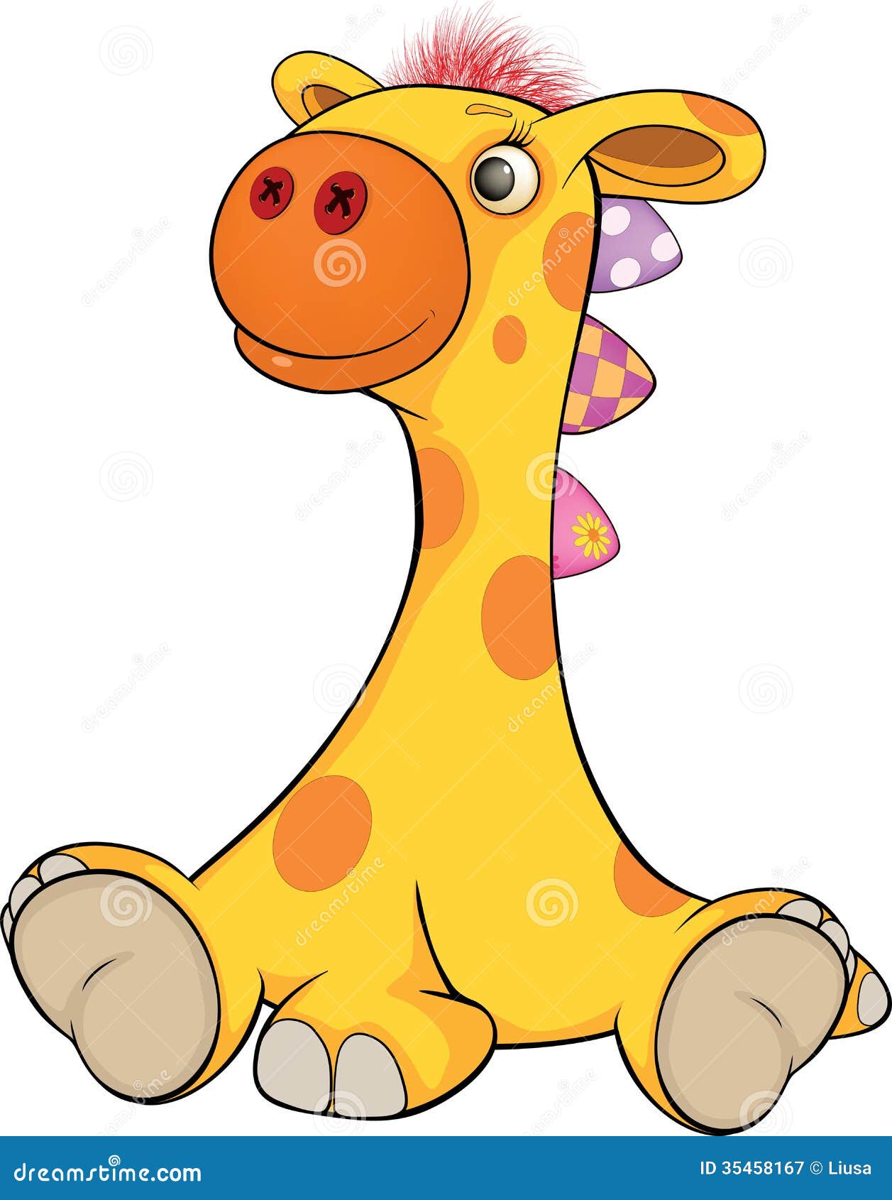 Toy giraffe cartoon stock vector. Illustration of tall - 35458167