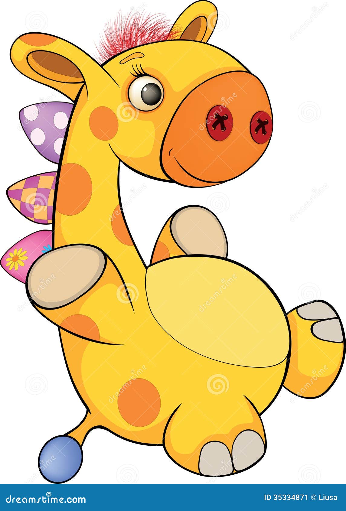 Toy giraffe cartoon stock vector. Illustration of animated - 35334871