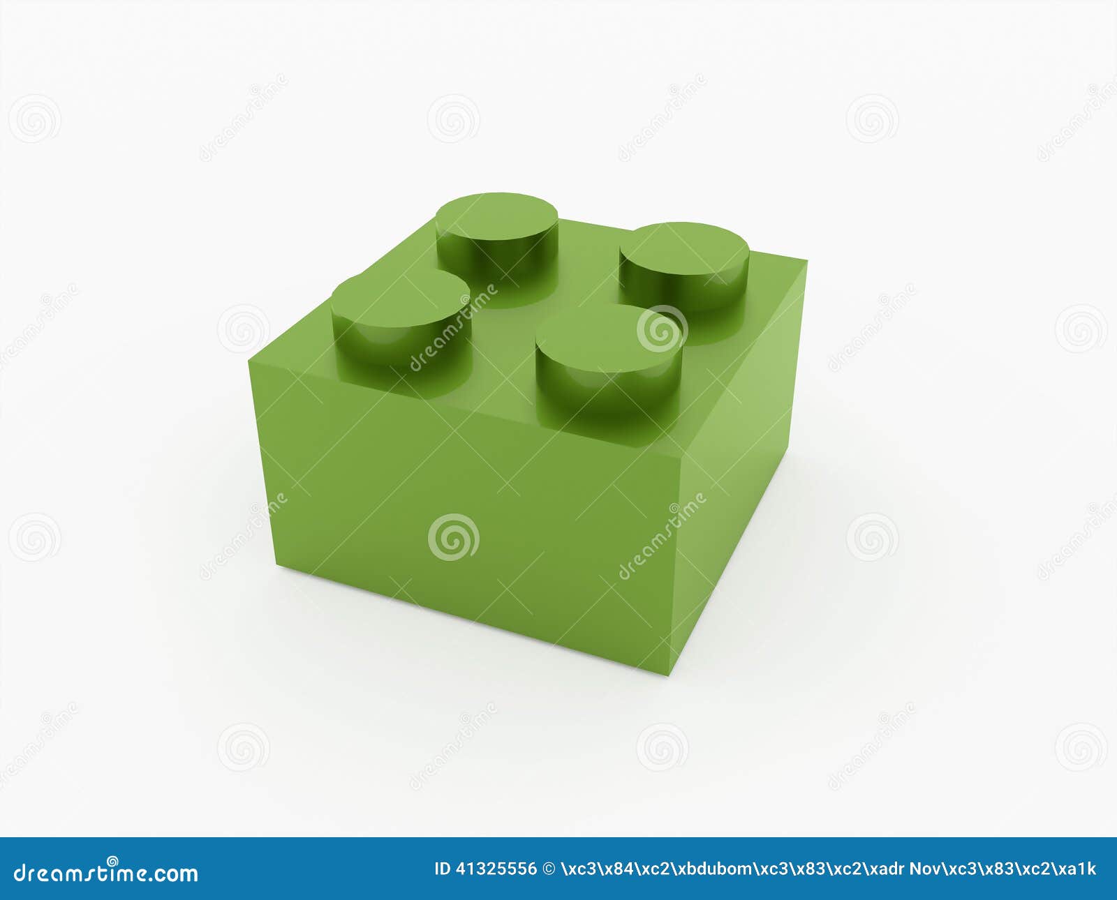 Toy green brick isolated stock illustration. Illustration of cube ...