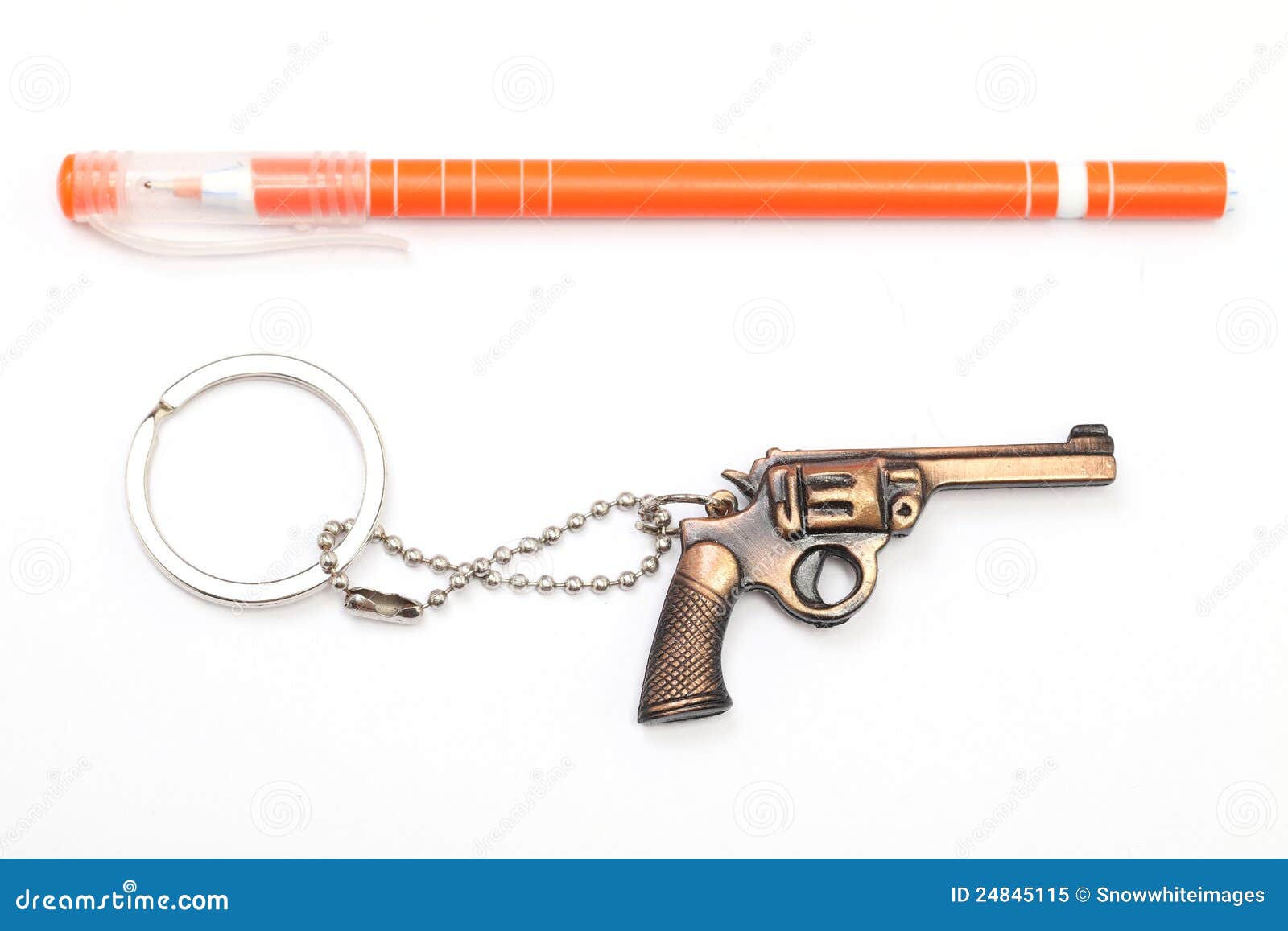 Toy Gun with Key Chain and Pen Stock Image - Image of play, deadly ...