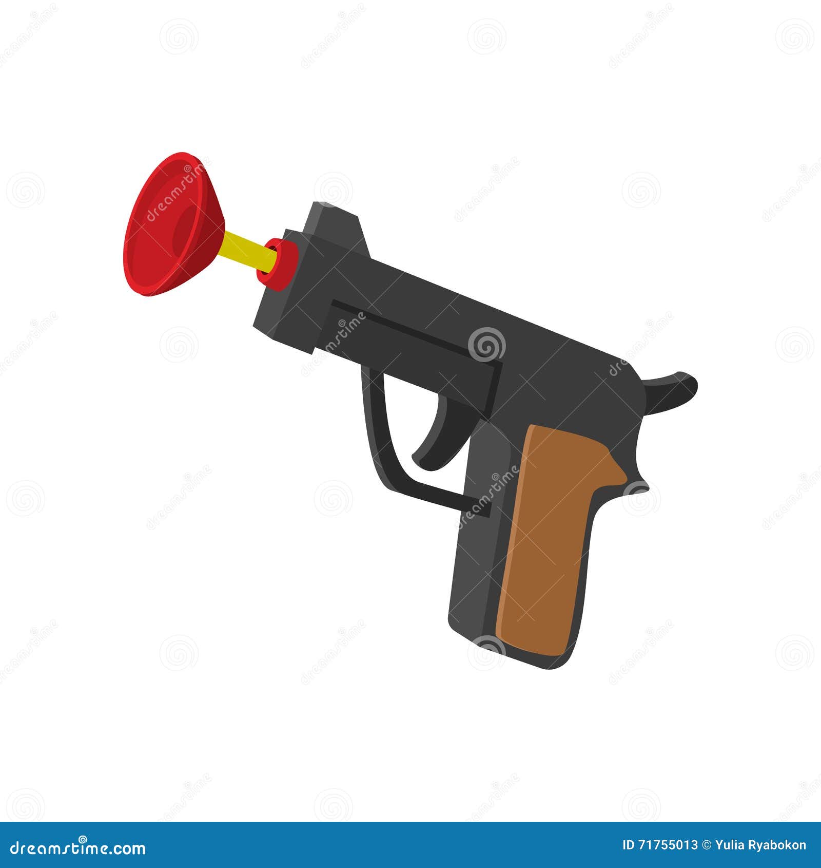 Toy Gun With Suction Cup Cartoon Icon | CartoonDealer.com #71755013