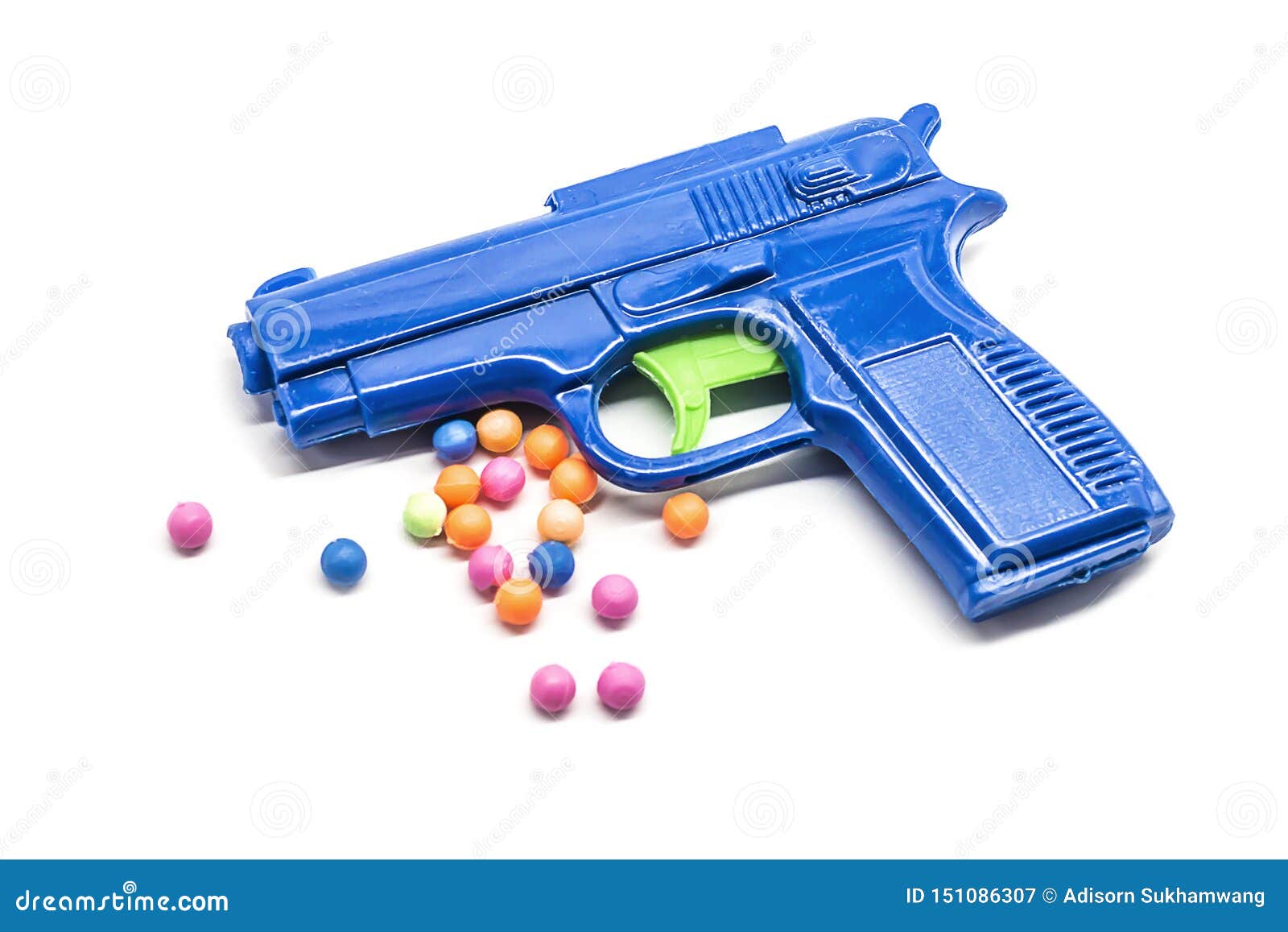 Toy Gun on White Background Stock Image - Image of summer, plastic ...