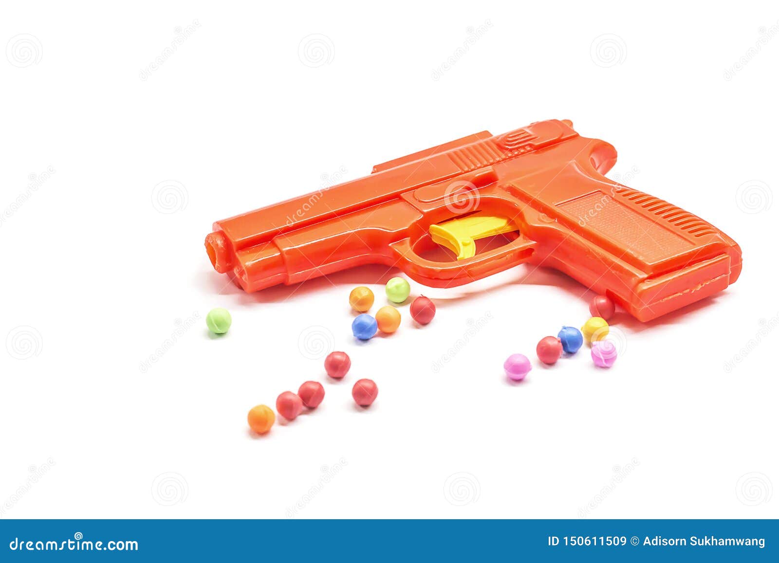 Toy Gun on White Background Stock Image - Image of retro, playful ...