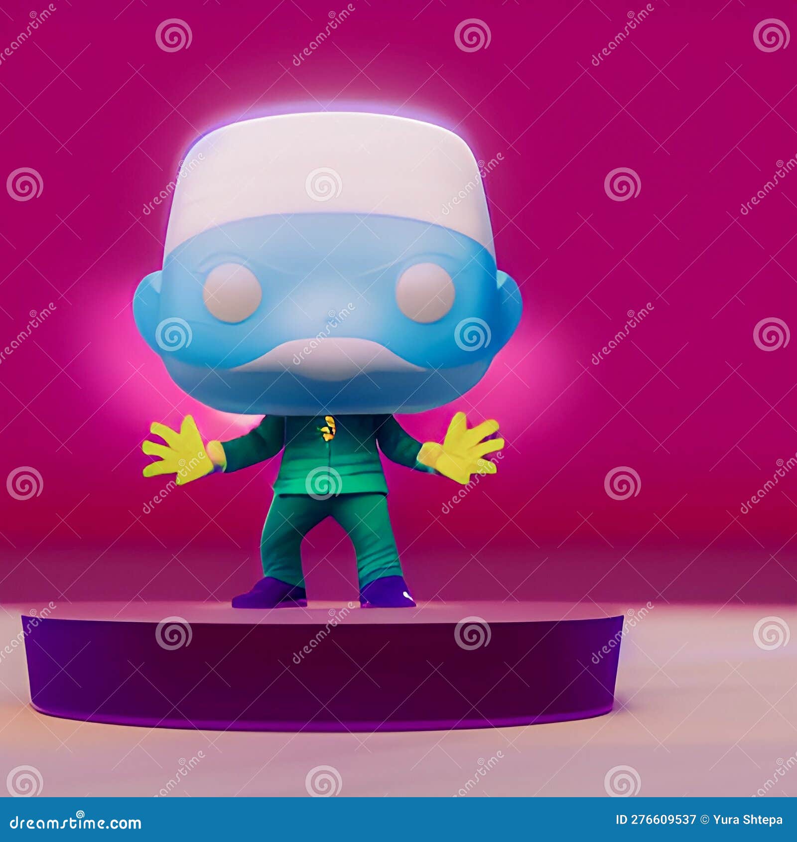 A Toy that Has a Blue Man on it Stock Illustration - Illustration of ...