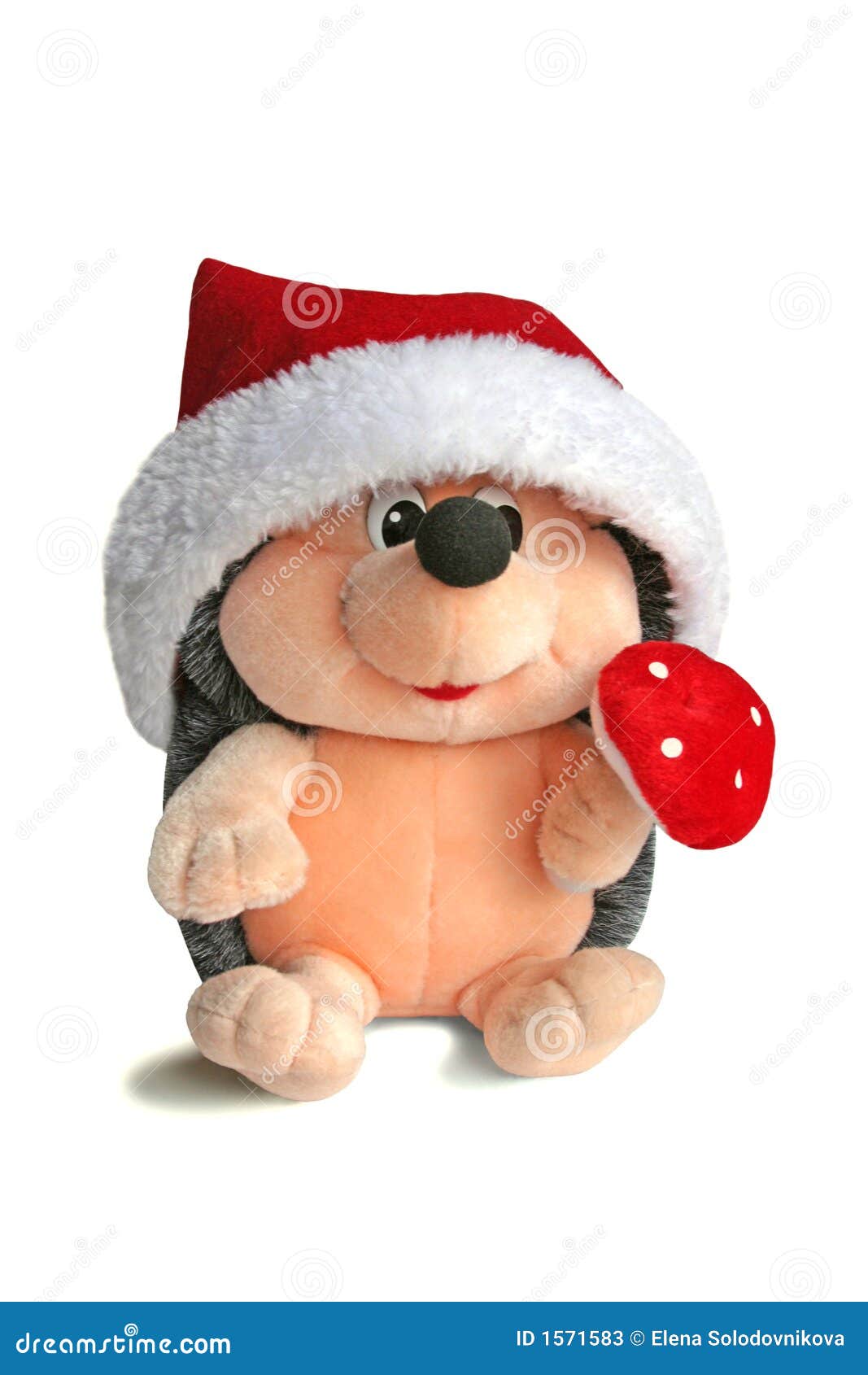 A Toy Hedgehog Decorated for Christmas. Fluffy Toy. Stock Image - Image ...