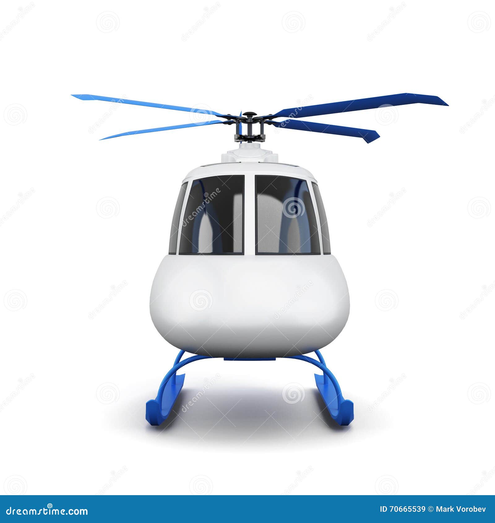 Toy Helicopter Isolated On White Background. Front View. 3d Royalty ...