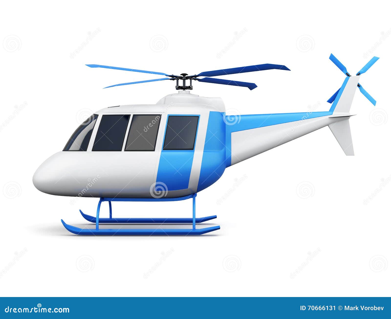 Toy Helicopter Isolated On White Background. Side View. 3d Royalty-Free ...