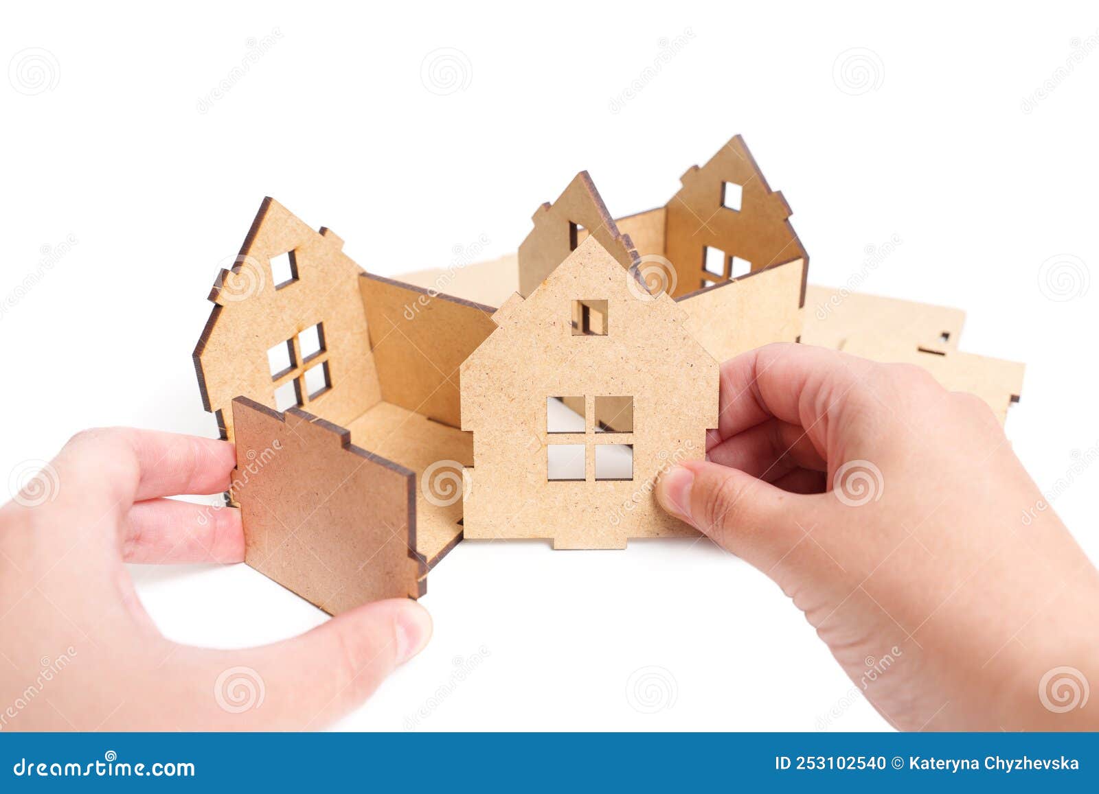 Toy house assembly stock photo. Image of estate, cheap - 253102540