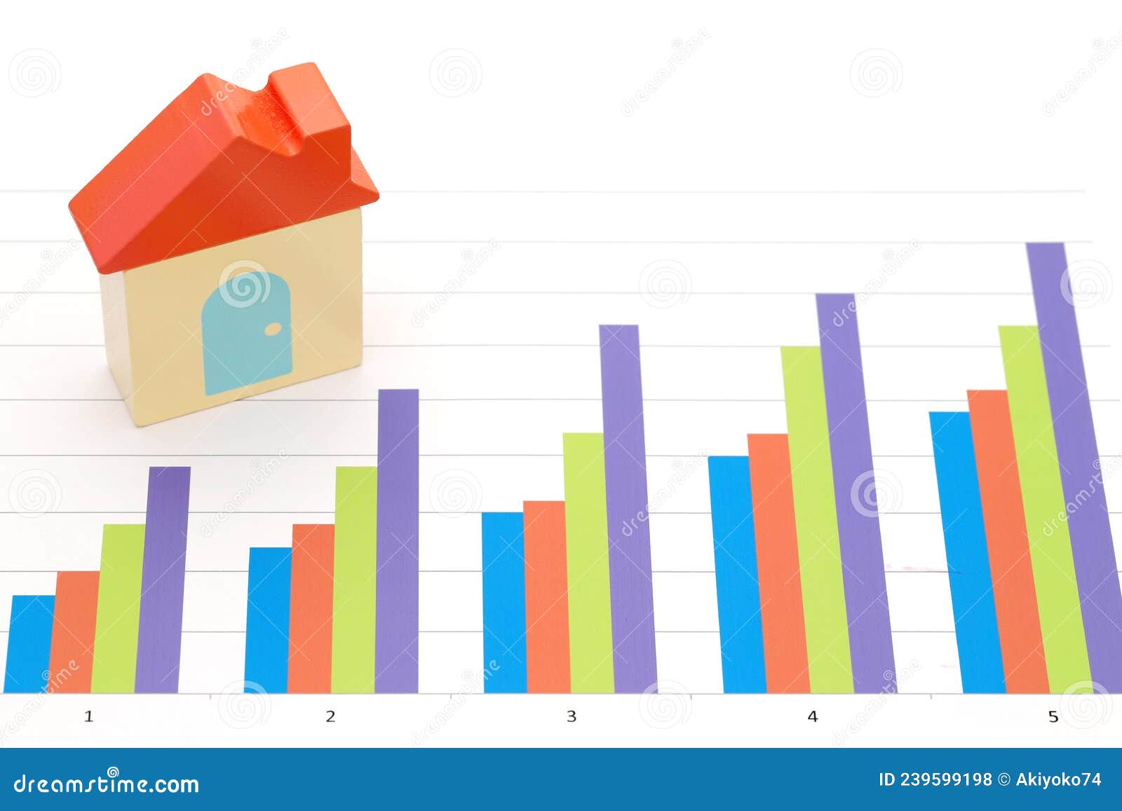 Toy House and Color Graph Documents Stock Photo - Image of home, graph ...