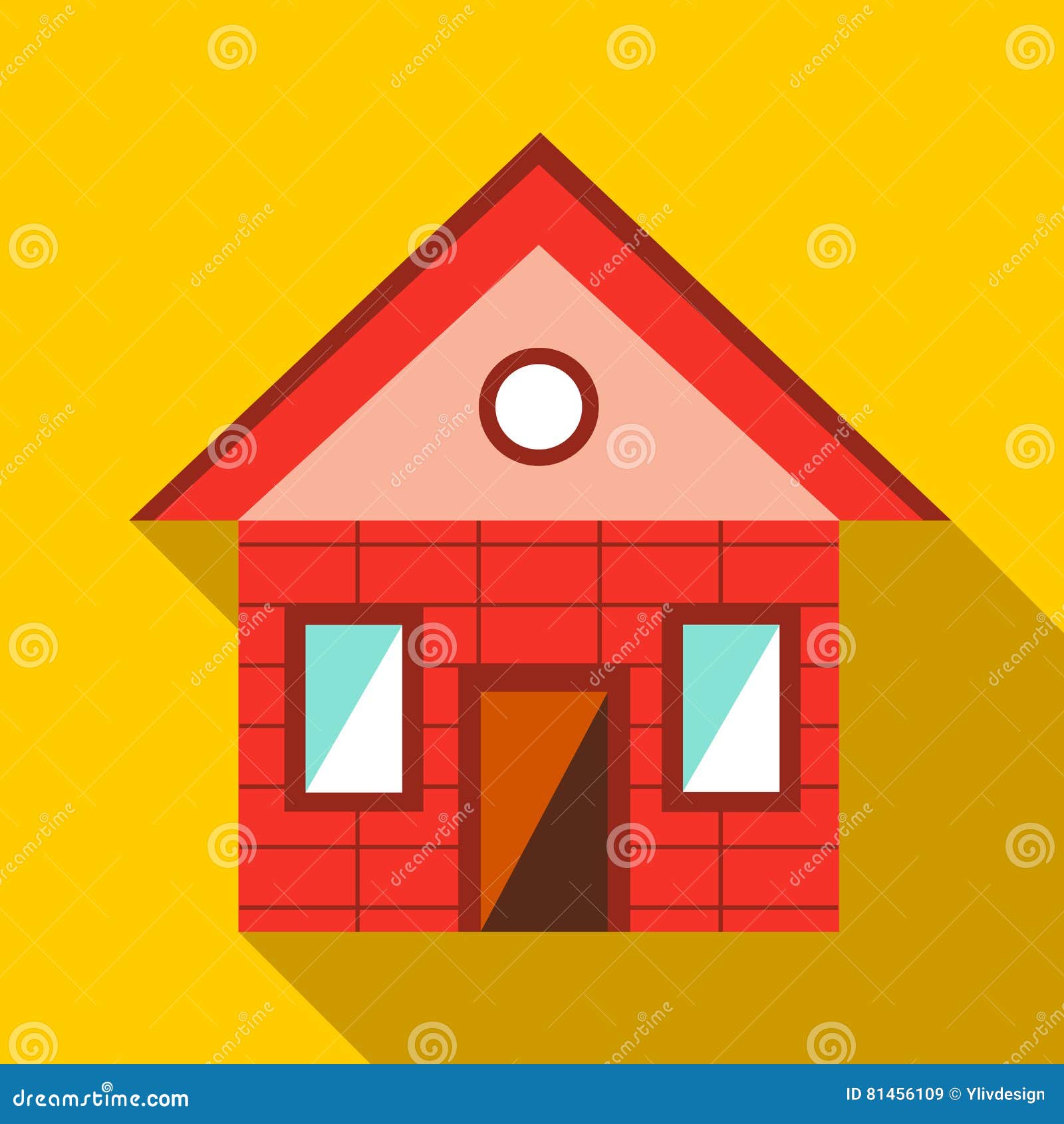 Toy house icon, flat style stock vector. Illustration of nature - 81456109