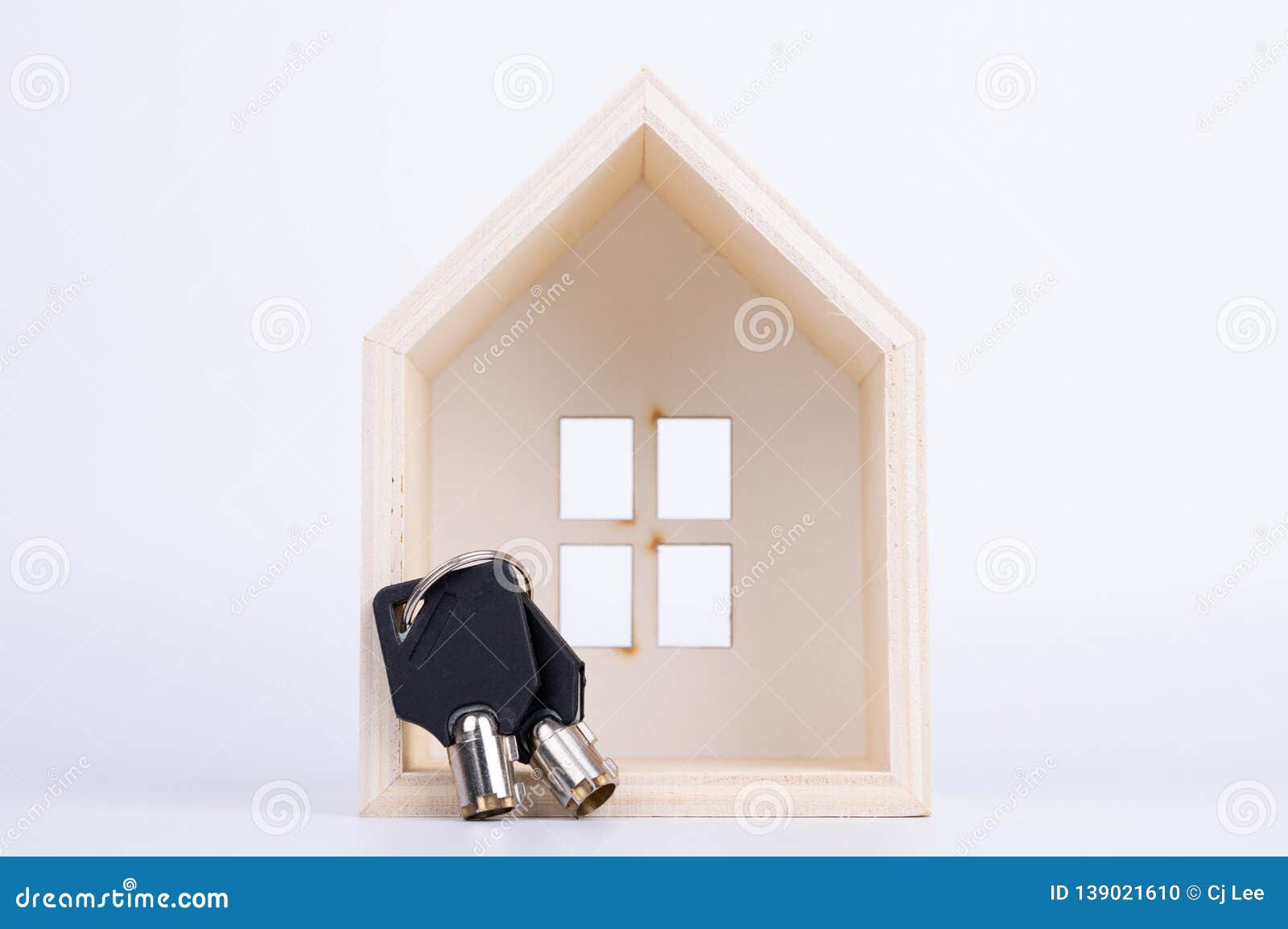 Toy House on the White Background Stock Photo - Image of closeup ...