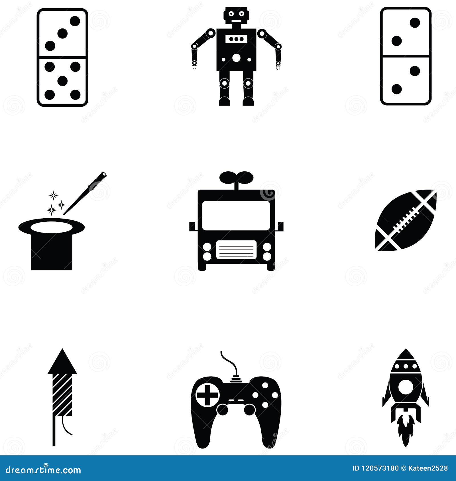 Toy icon set stock vector. Illustration of silhouette - 120573180