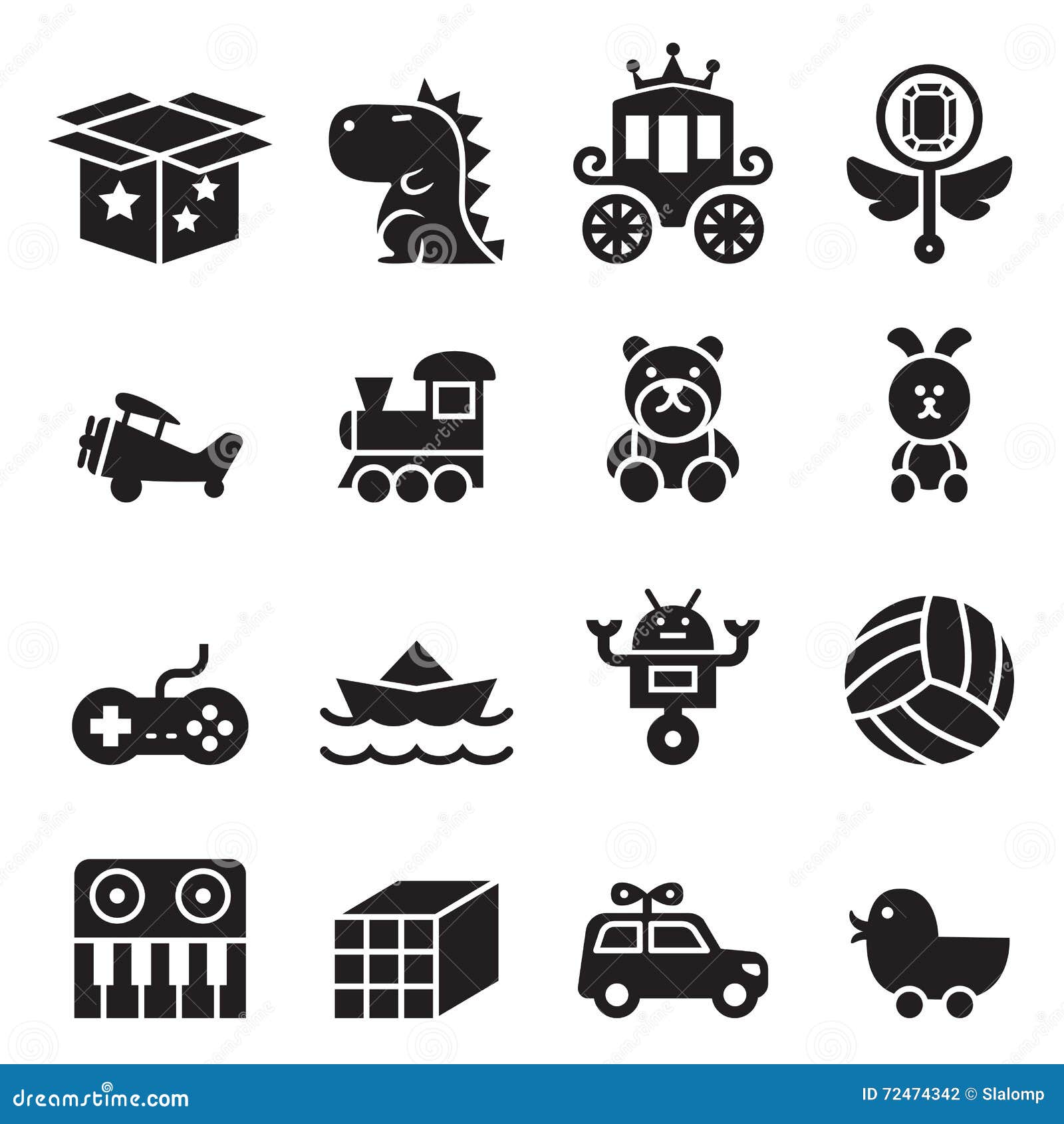Toy icon set stock illustration. Illustration of boat - 72474342