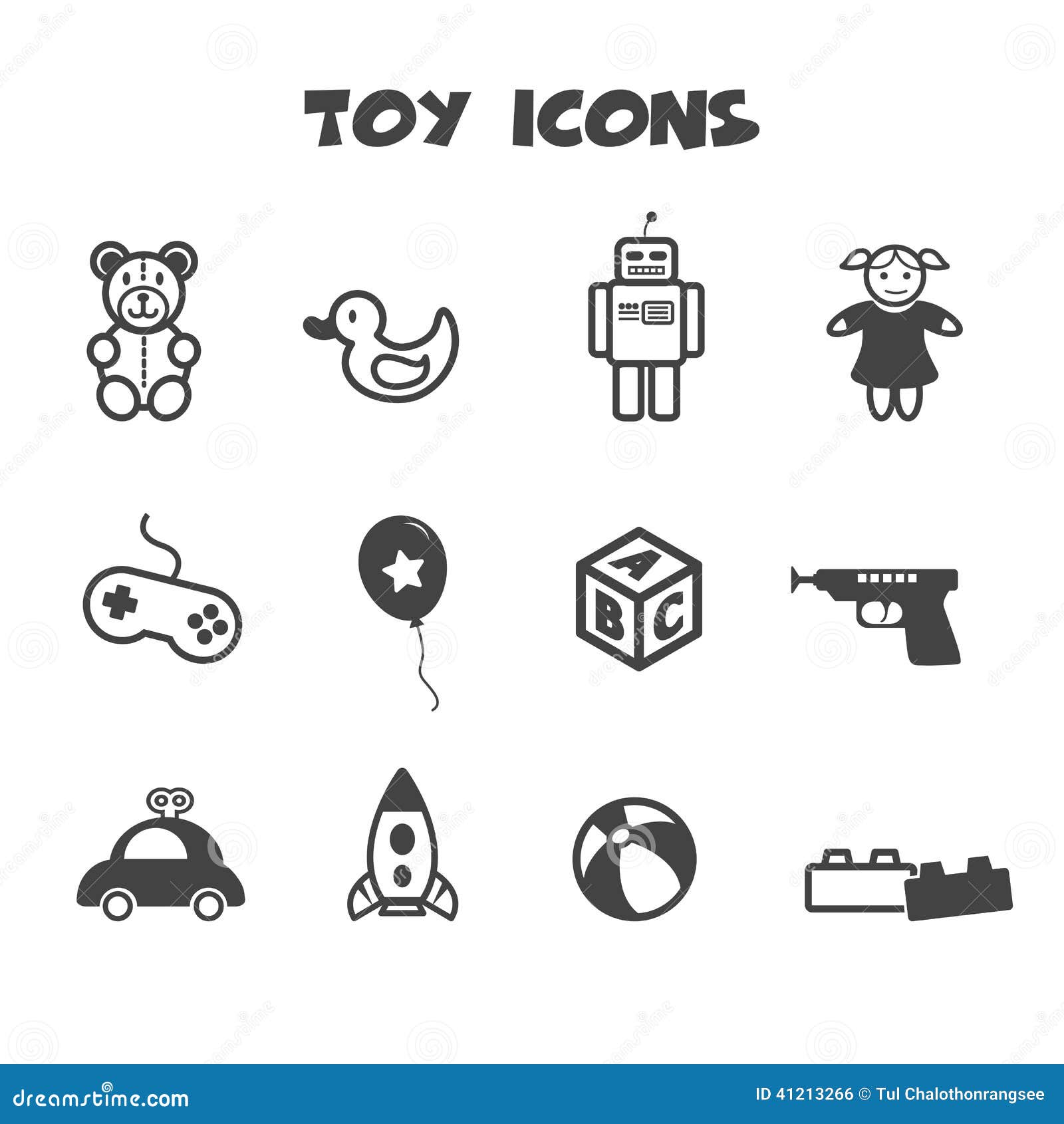 Toy Icons ilustración del vector. Ilustración de conjunto - 41213266