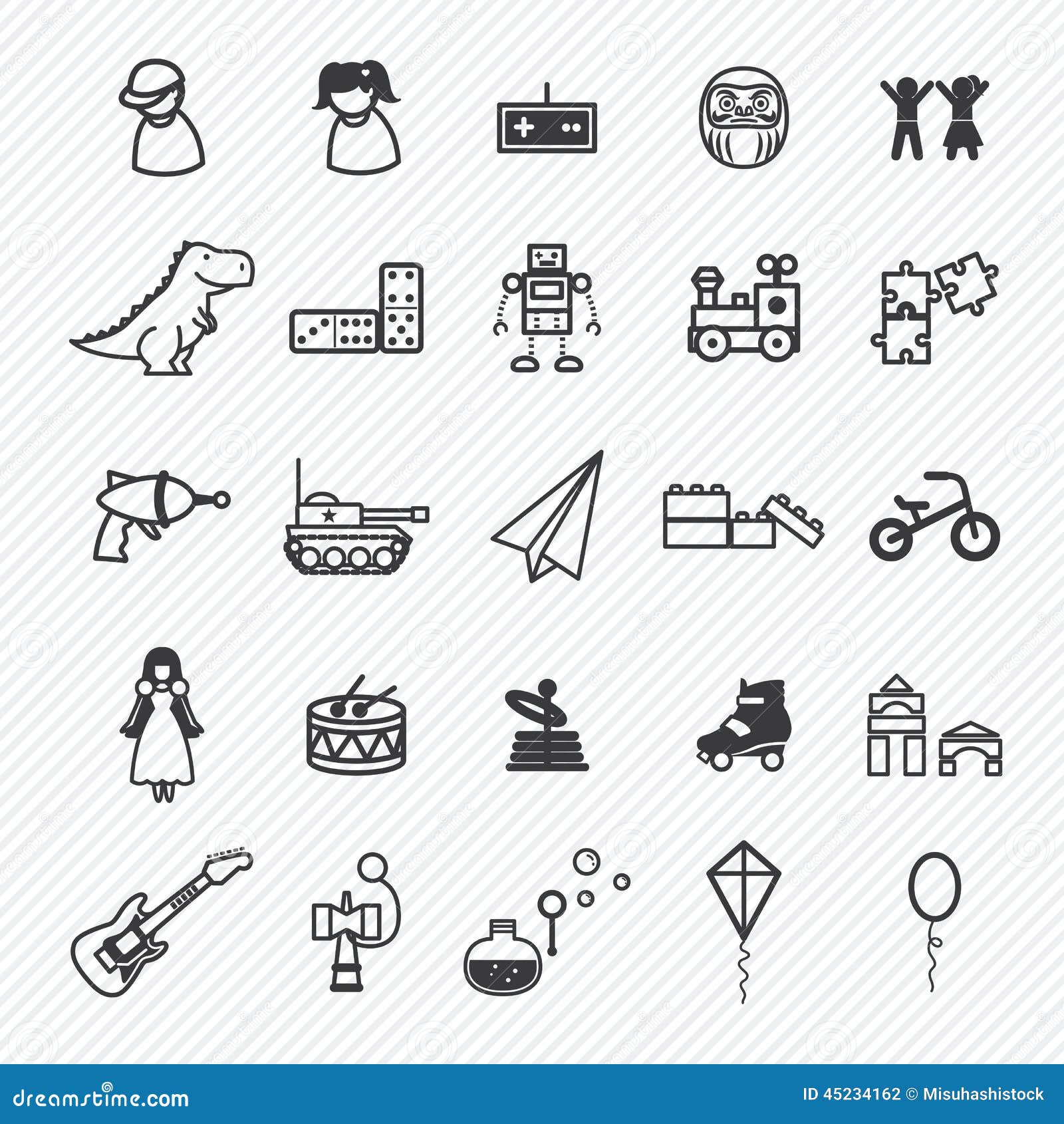 Toy icons set.illustration stock vector. Illustration of play - 45234162