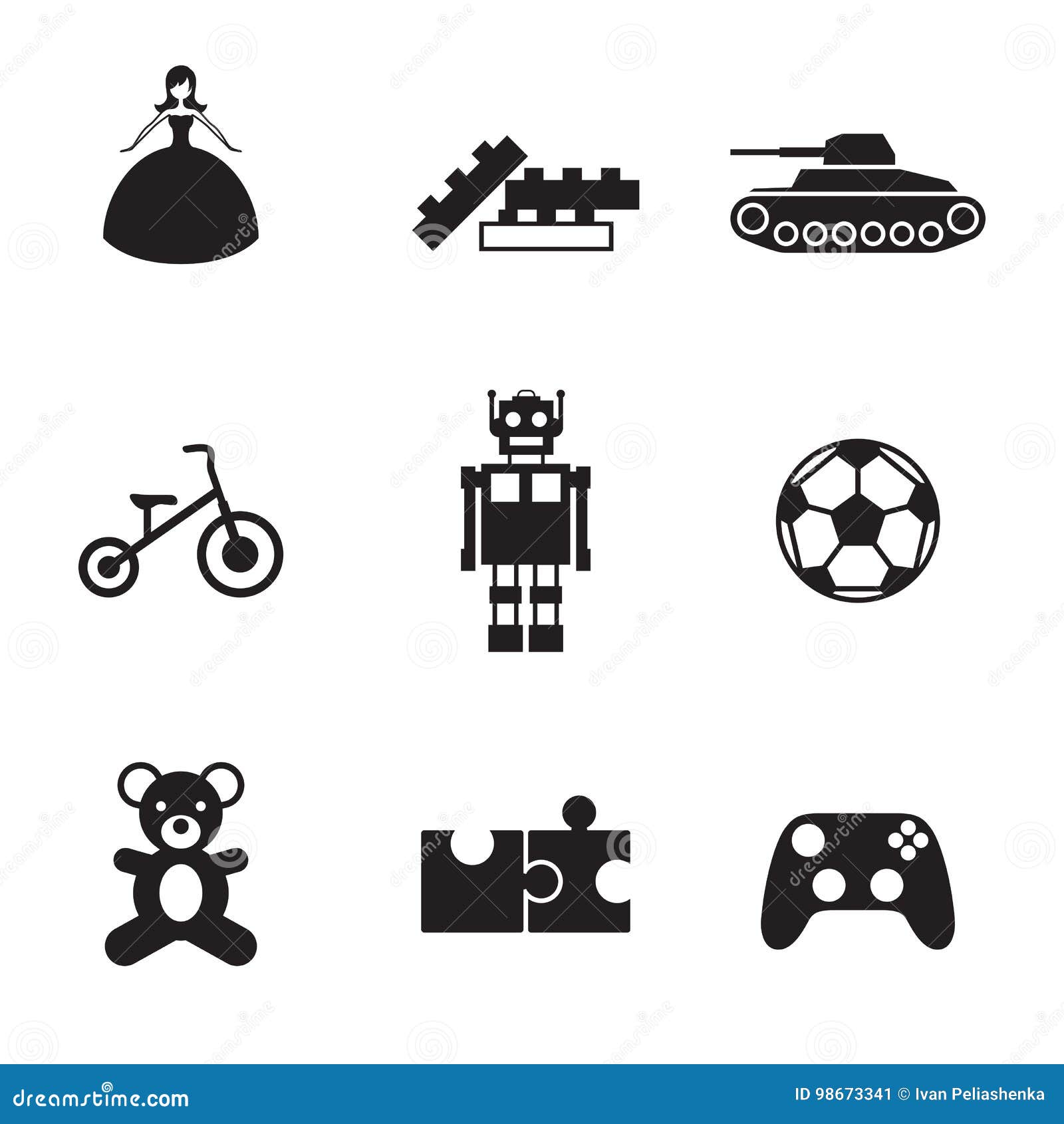 Toy icons stock illustration. Illustration of plaything - 98673341