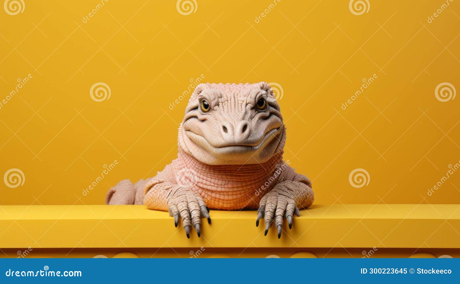 Hyper-realistic 3d Rendered Lizard in Wes Anderson Style Stock ...