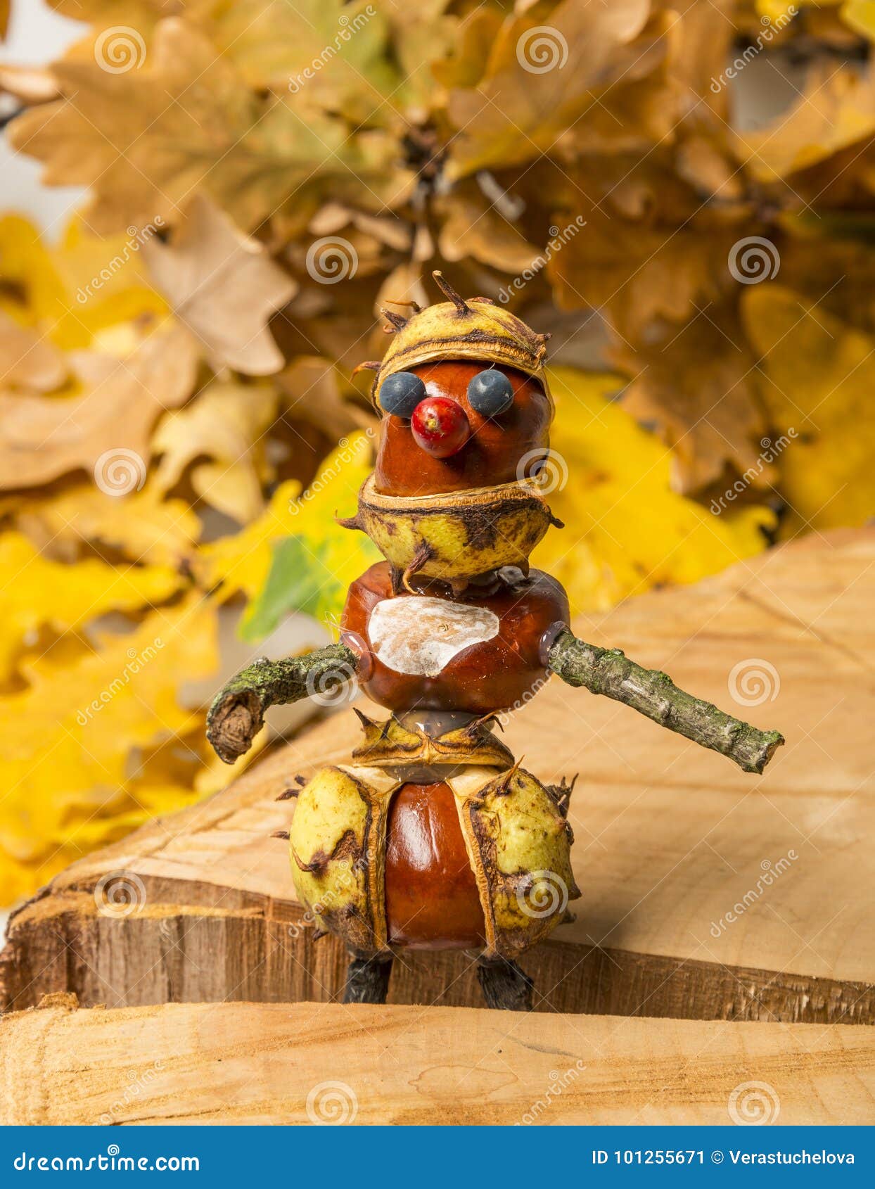 Toy Made from Chestnuts and Natural Materials Stock Image - Image of ...
