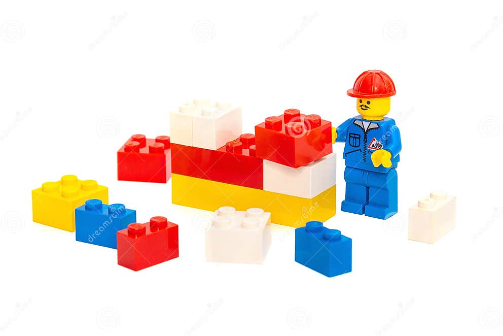Toy Man Lego Builder with Constructor Blocks Editorial Image - Image of ...