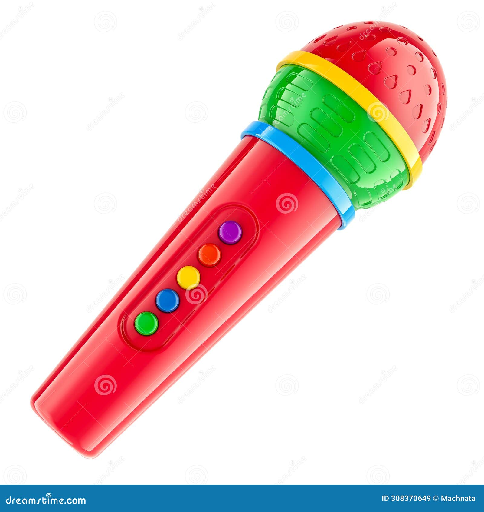Toy Microphone, Mic for Kids. 3D Rendering Stock Illustration ...