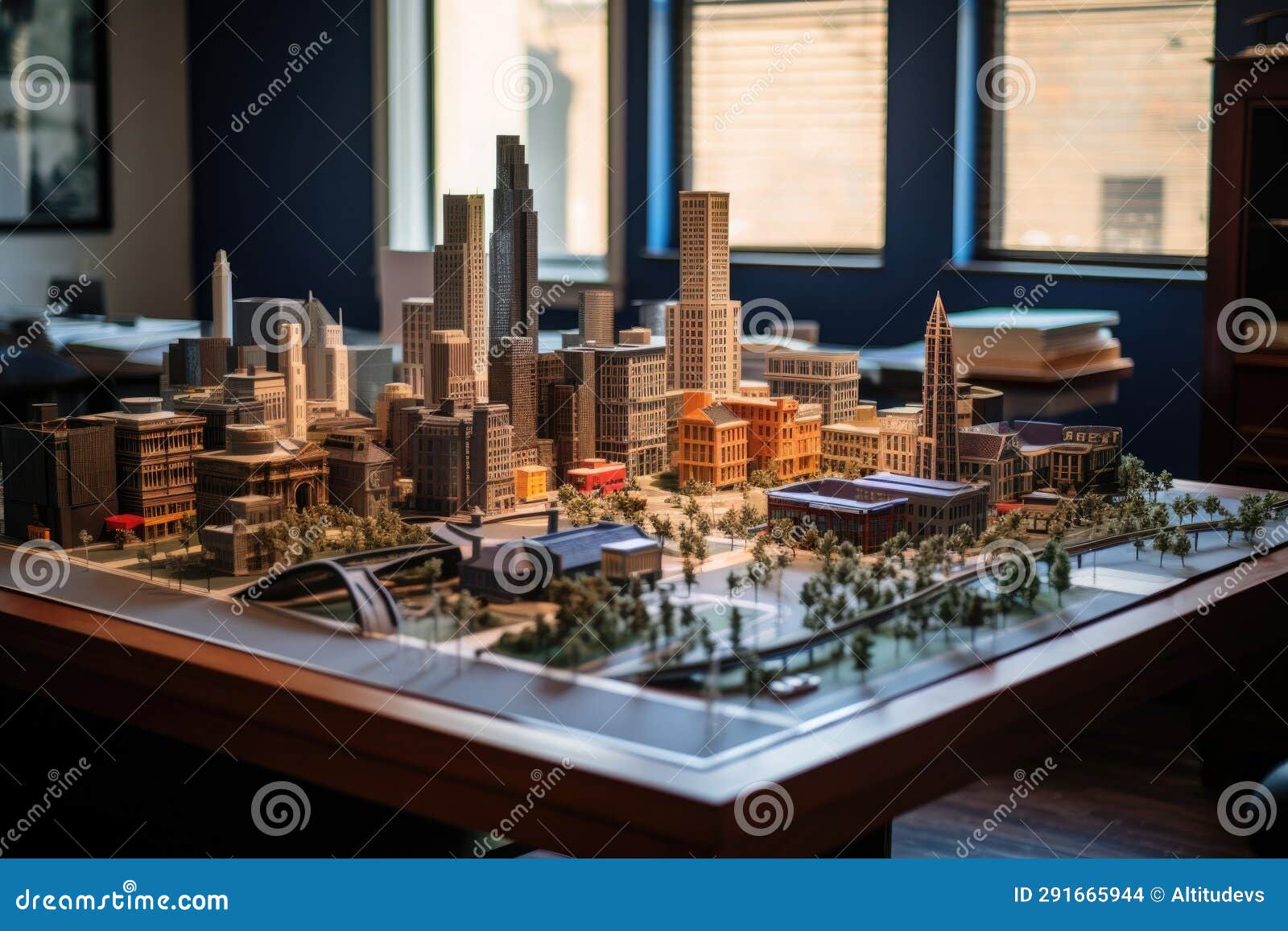 Toy Models of Buildings on a Civic Engineers Desk Stock Photo - Image ...
