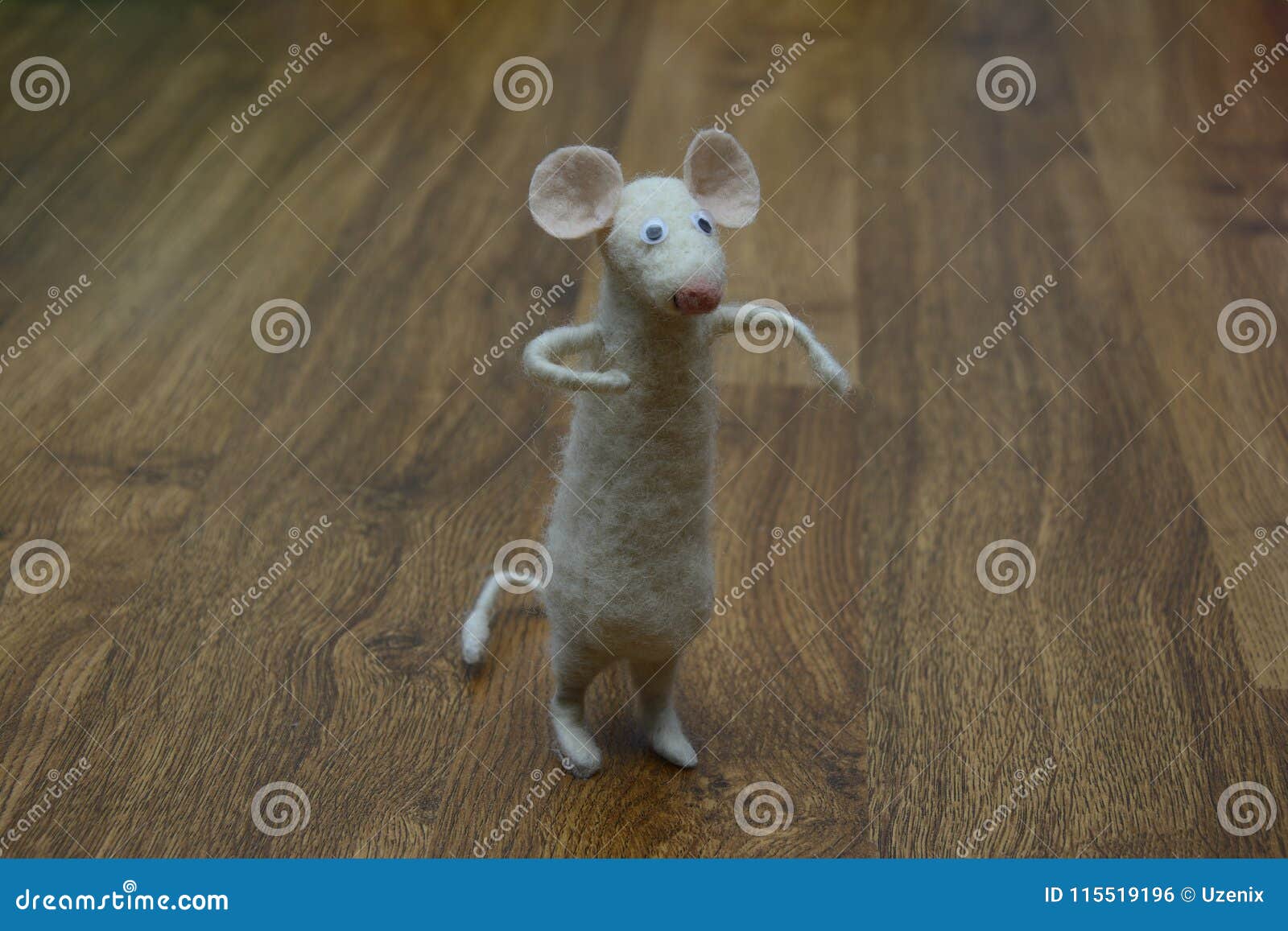Toy Mouse Made of Wool Craft Stock Photo - Image of close, handicraft ...