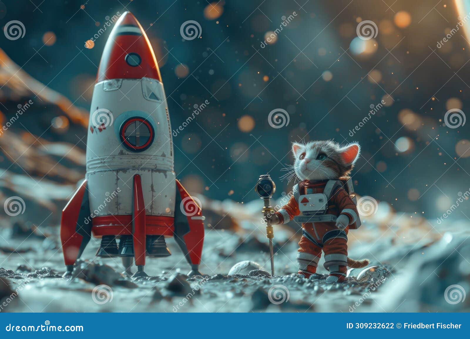 A Toy Mouse and a Toy Rocket on a Rocky Surface Stock Photo - Image of ...