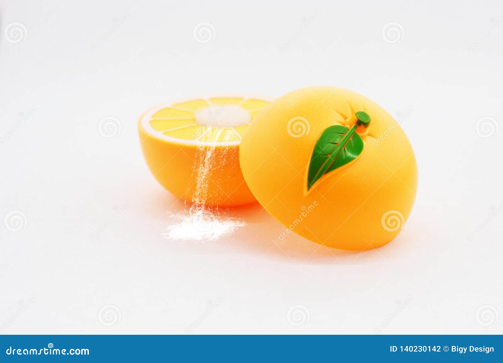 Toy Orange Fruit, Two Pieces Stock Photo - Image of fresh, green: 140230142
