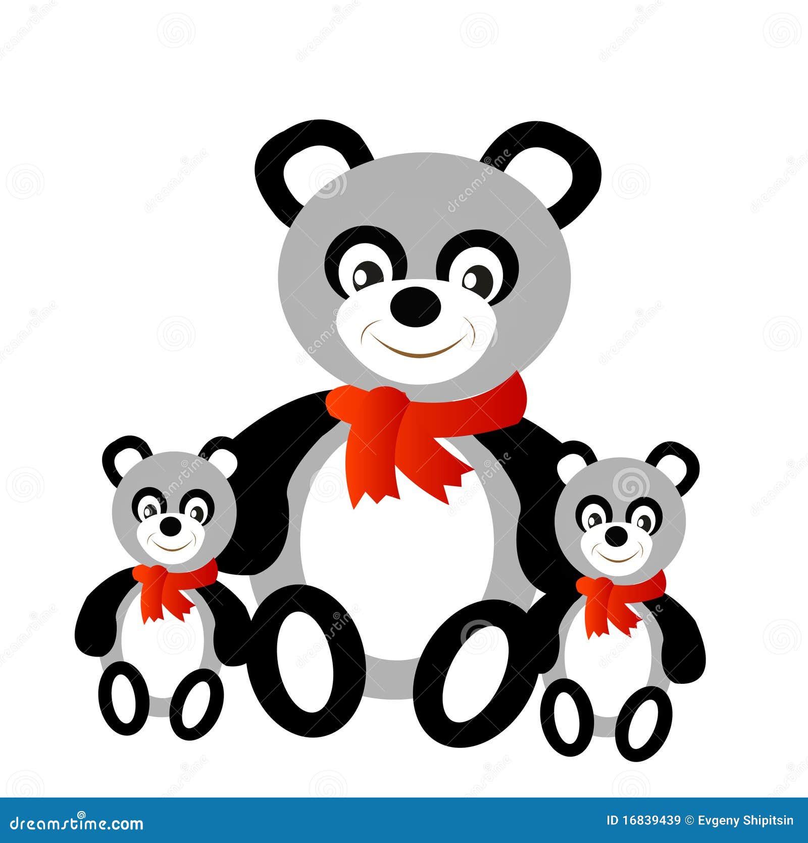 Toy panda bear stock vector. Illustration of bear, scarf - 16839439