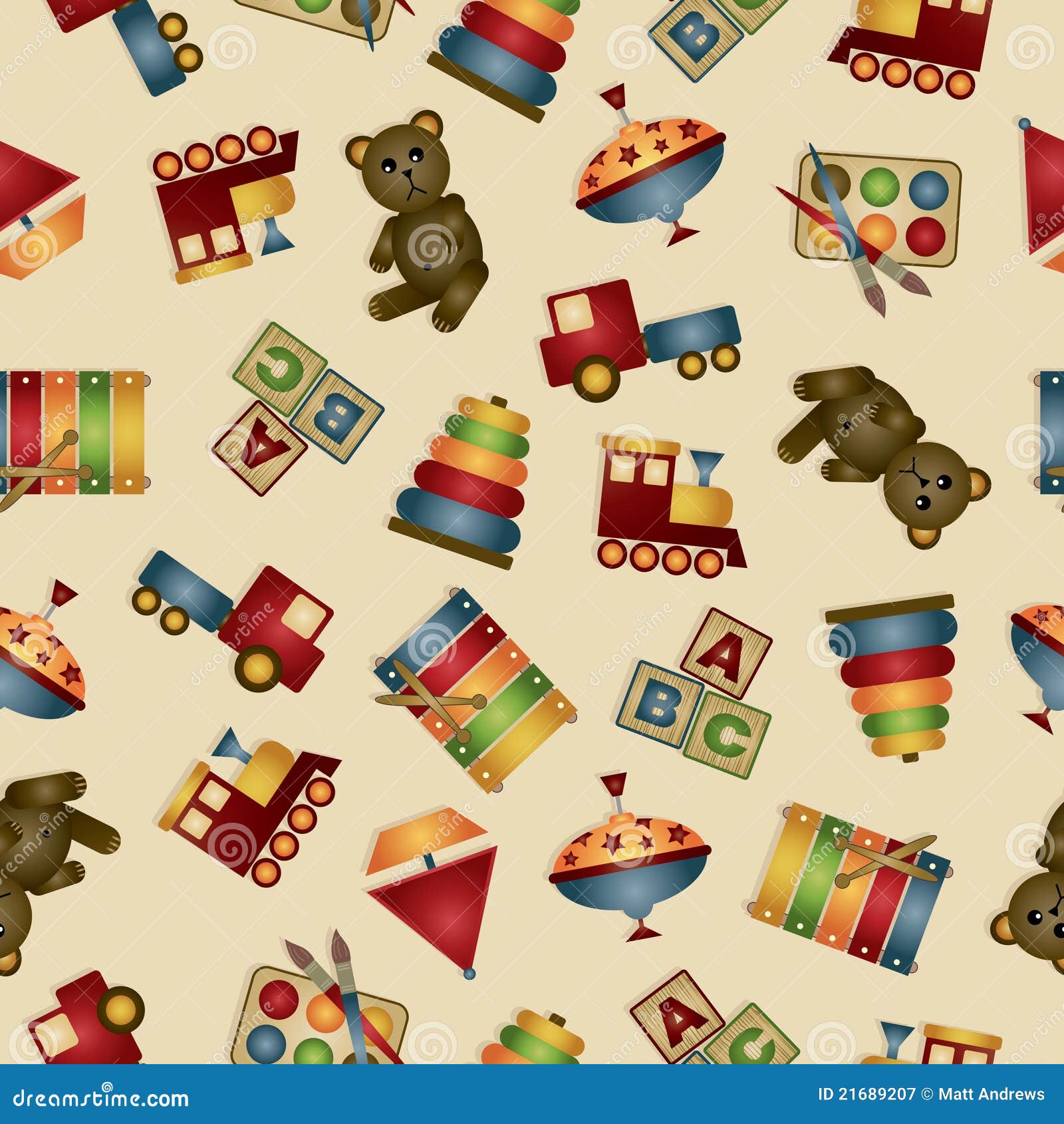 Toy pattern stock vector. Illustration of bear, path - 21689207