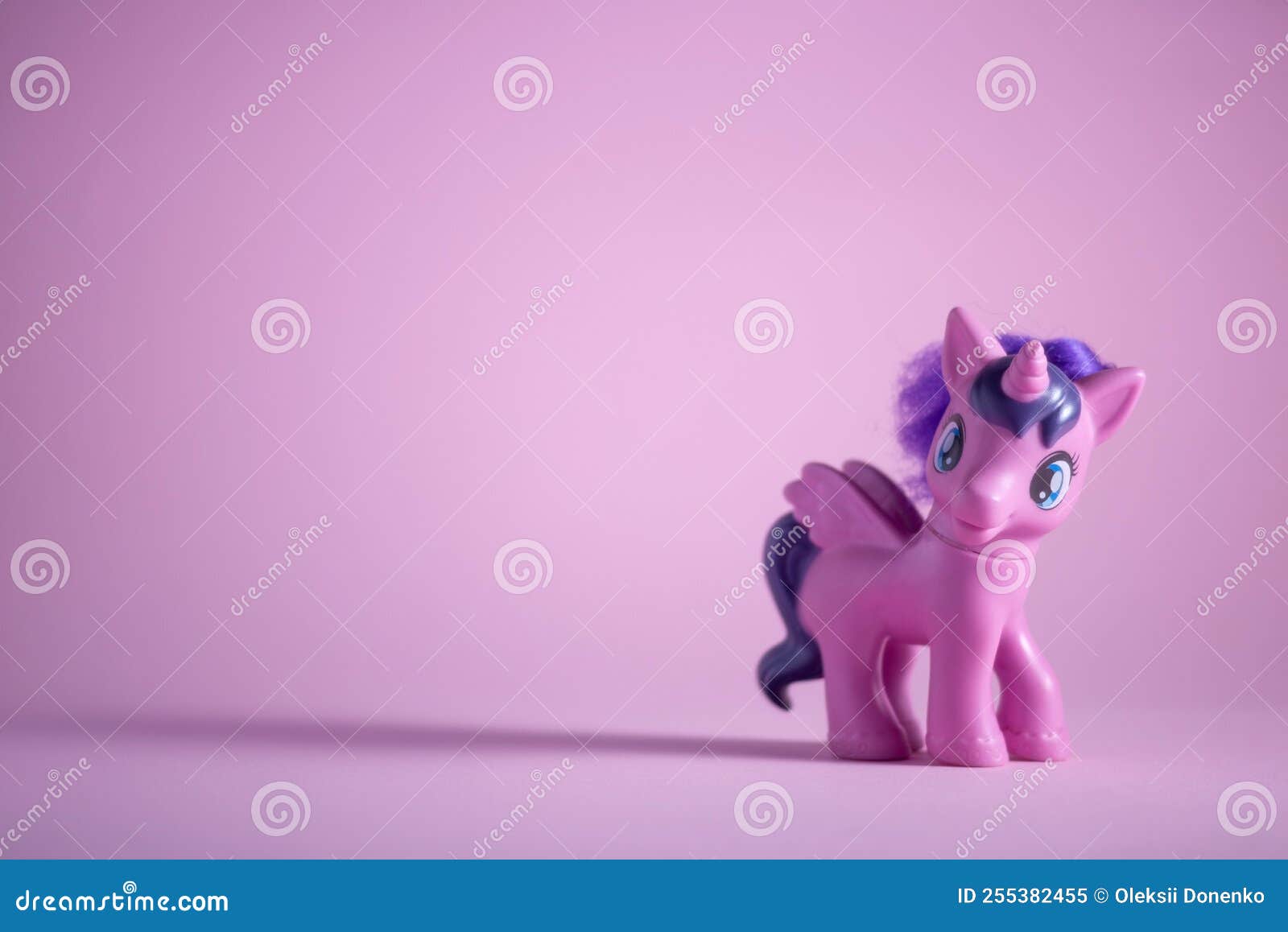 Toy Pink Unicorn Pony on a Pink Background Stock Image - Image of space ...