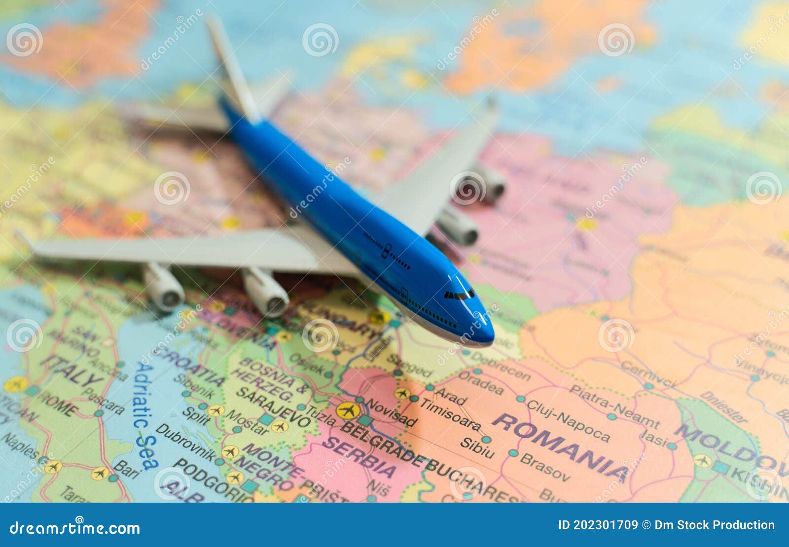 Plane on the Europe map stock image. Image of plane - 202301709