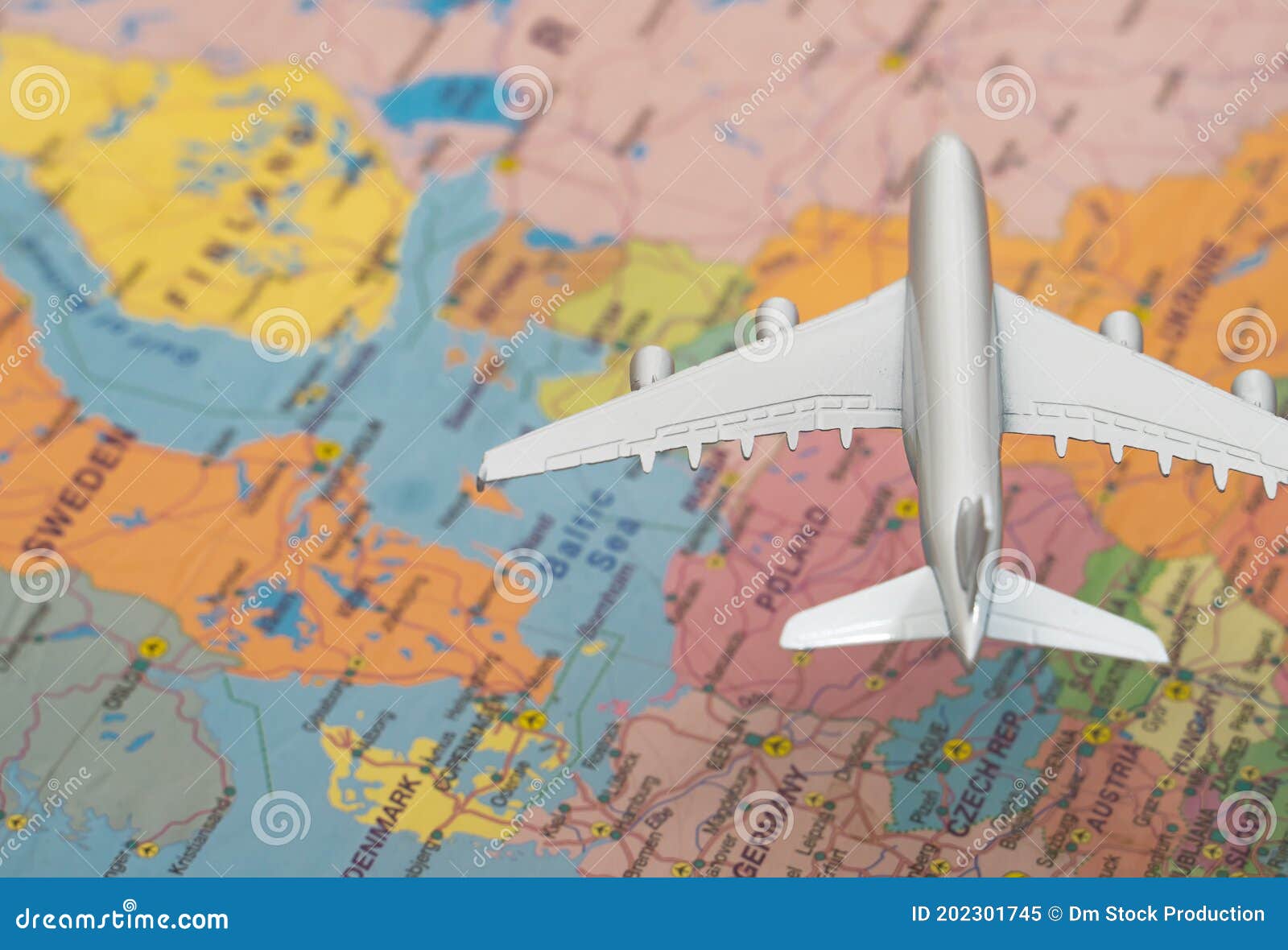 Plane Flying Over the Europe Map Stock Image - Image of airbus ...