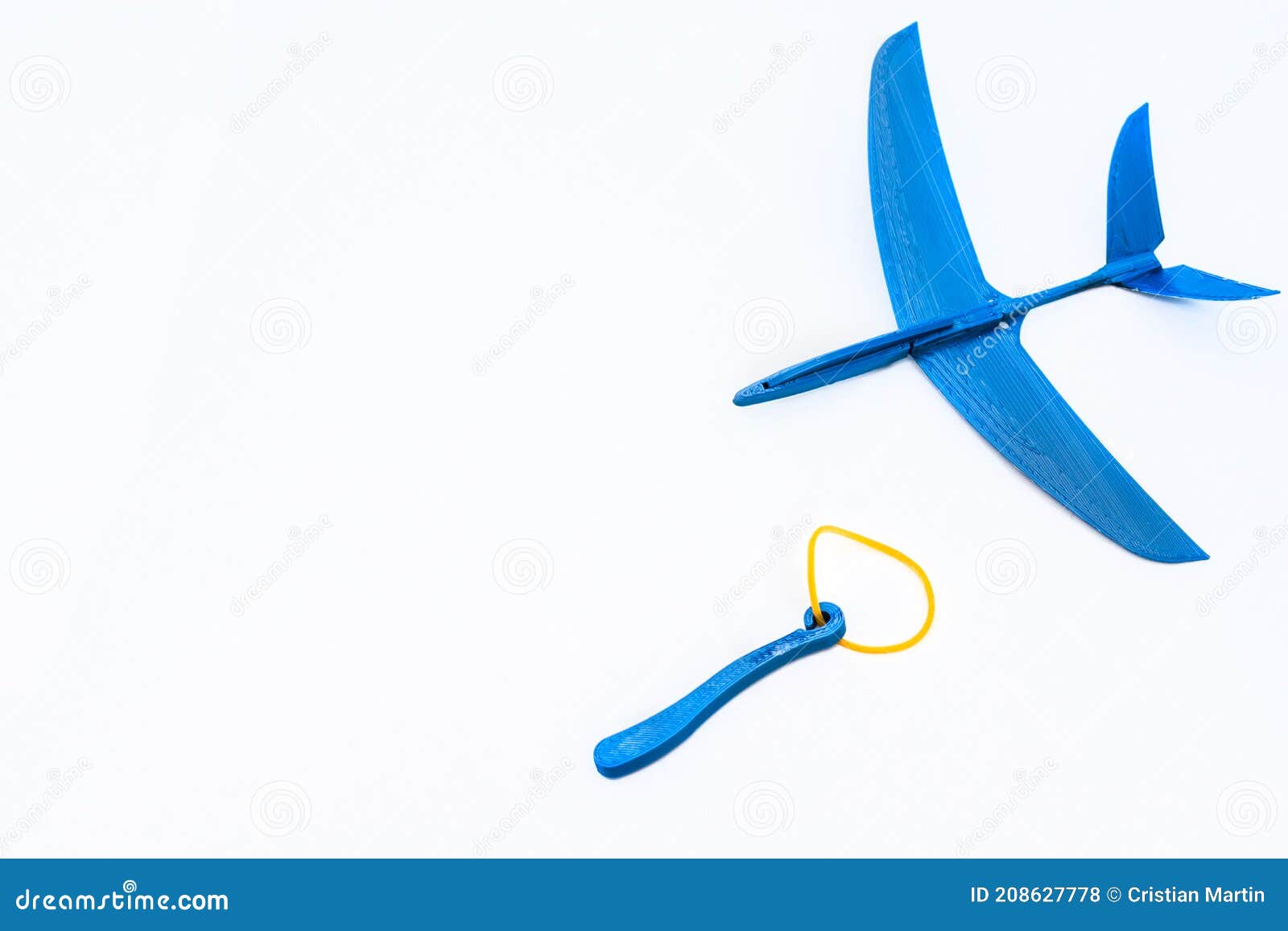 Toy Plane Launched with Rubber Band, White Background Stock Photo ...