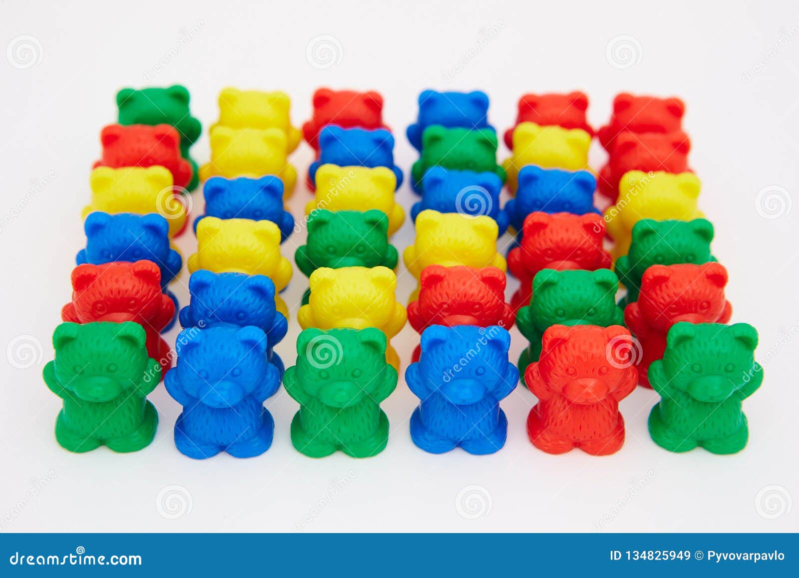 Toy plastic bears stock image. Image of colors, floor - 134825949