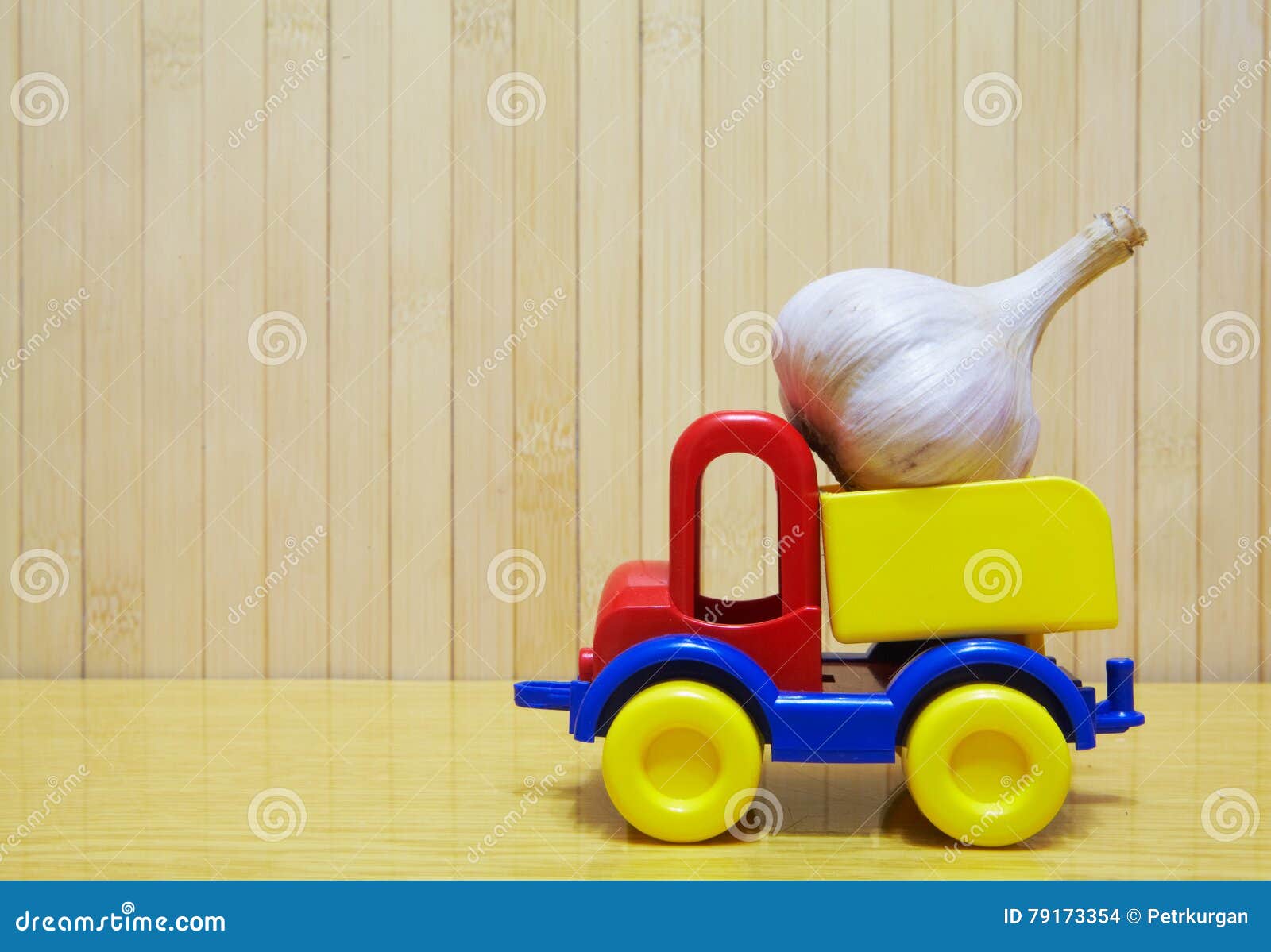 Toy Plastic Car with Garlic Stock Photo - Image of nature, relish: 79173354