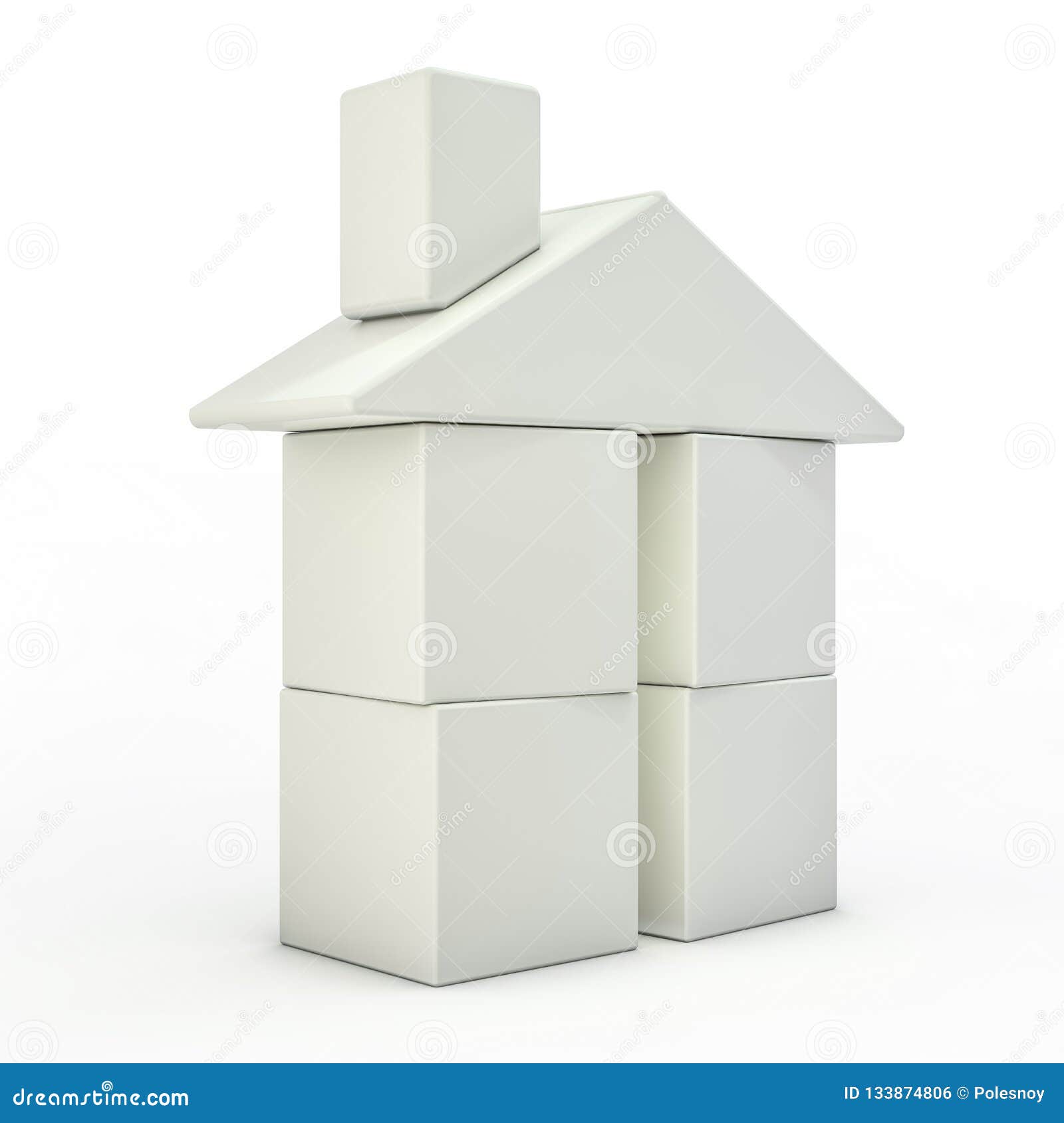 Toy Plastic House Model on White. 3D Stock Illustration - Illustration ...