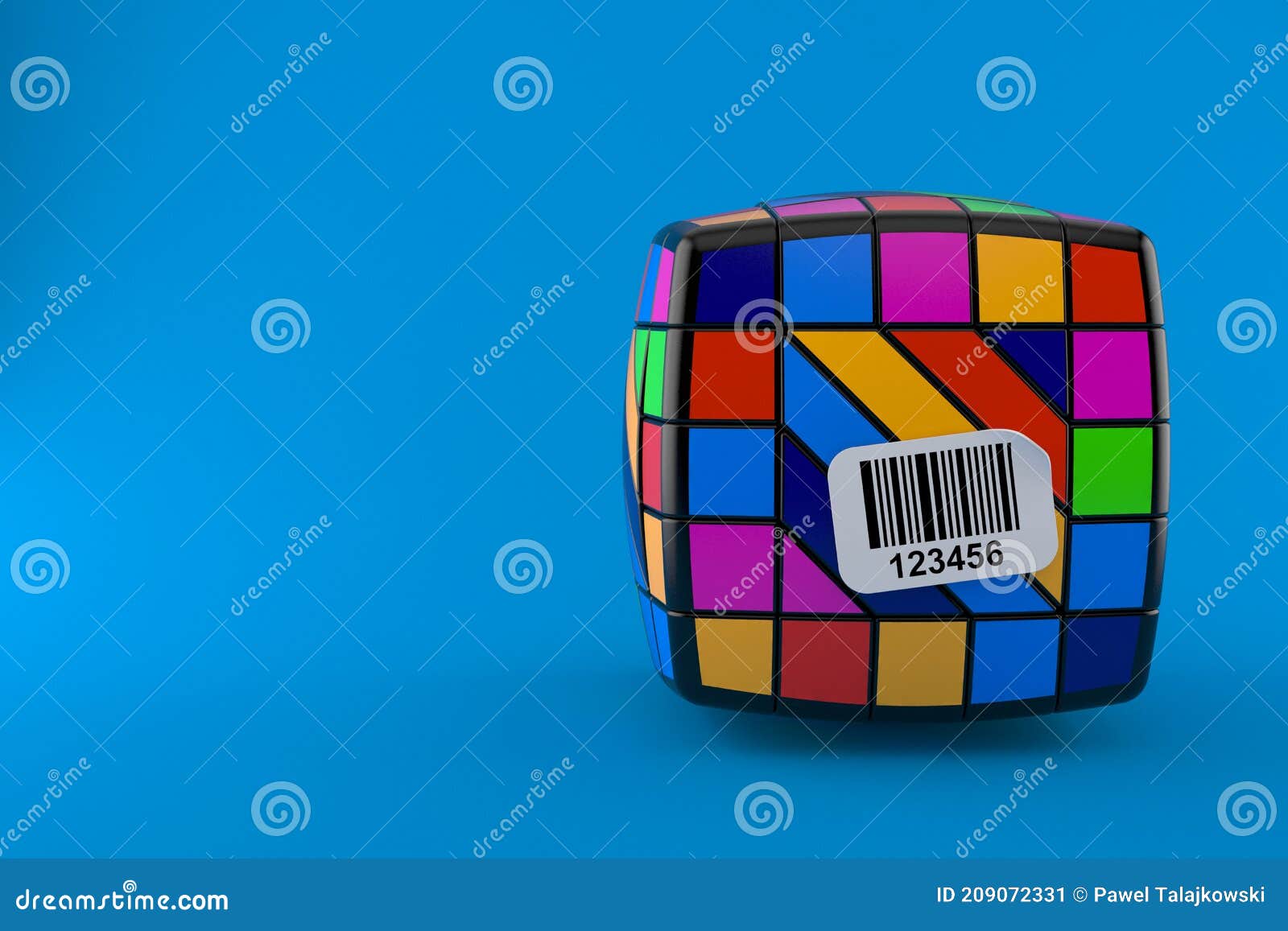 Toy Puzzle with Barcode Sticker Stock Illustration - Illustration of ...