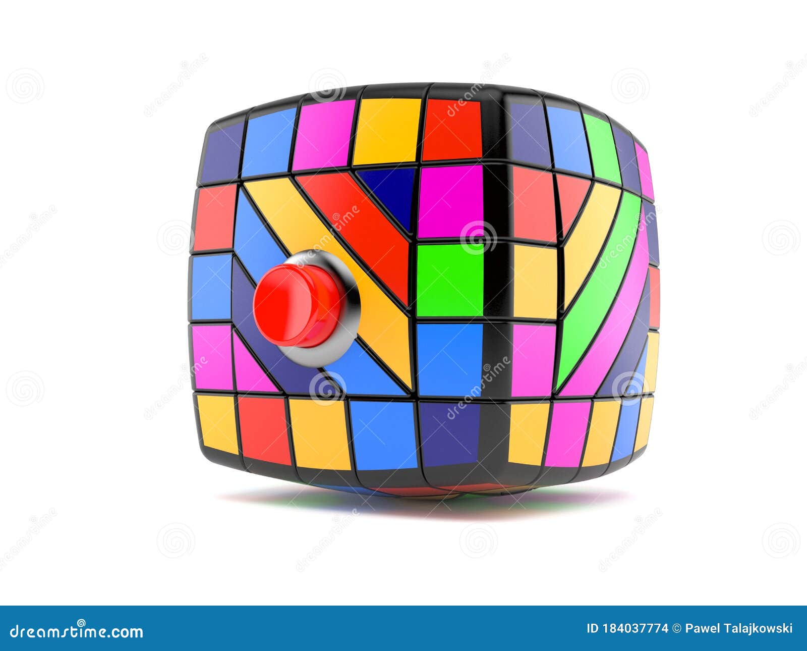 Toy Puzzle with Push Button Stock Illustration - Illustration of think ...