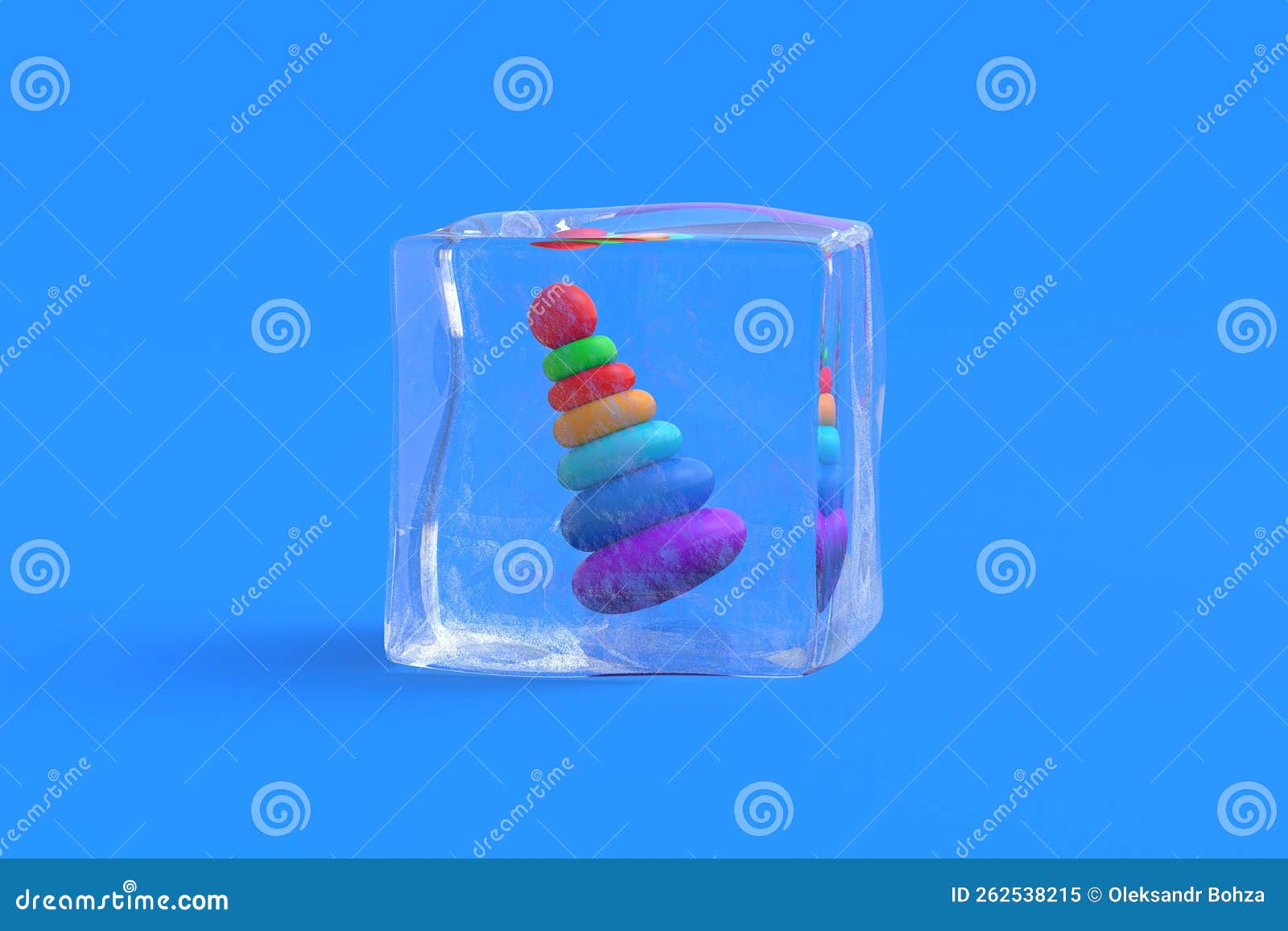 Toy pyramid in ice cube stock illustration. Illustration of cool ...