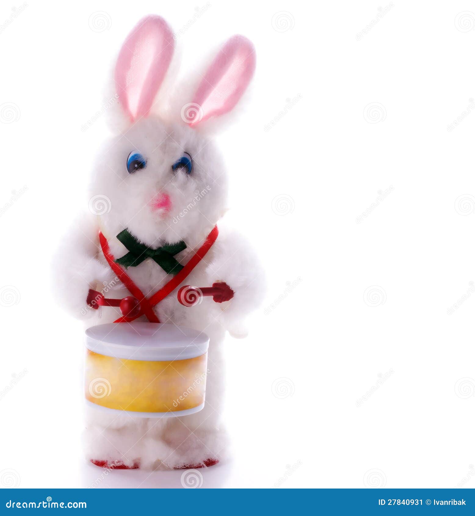 Toy rabbit drummer stock image. Image of funny, drum - 27840931