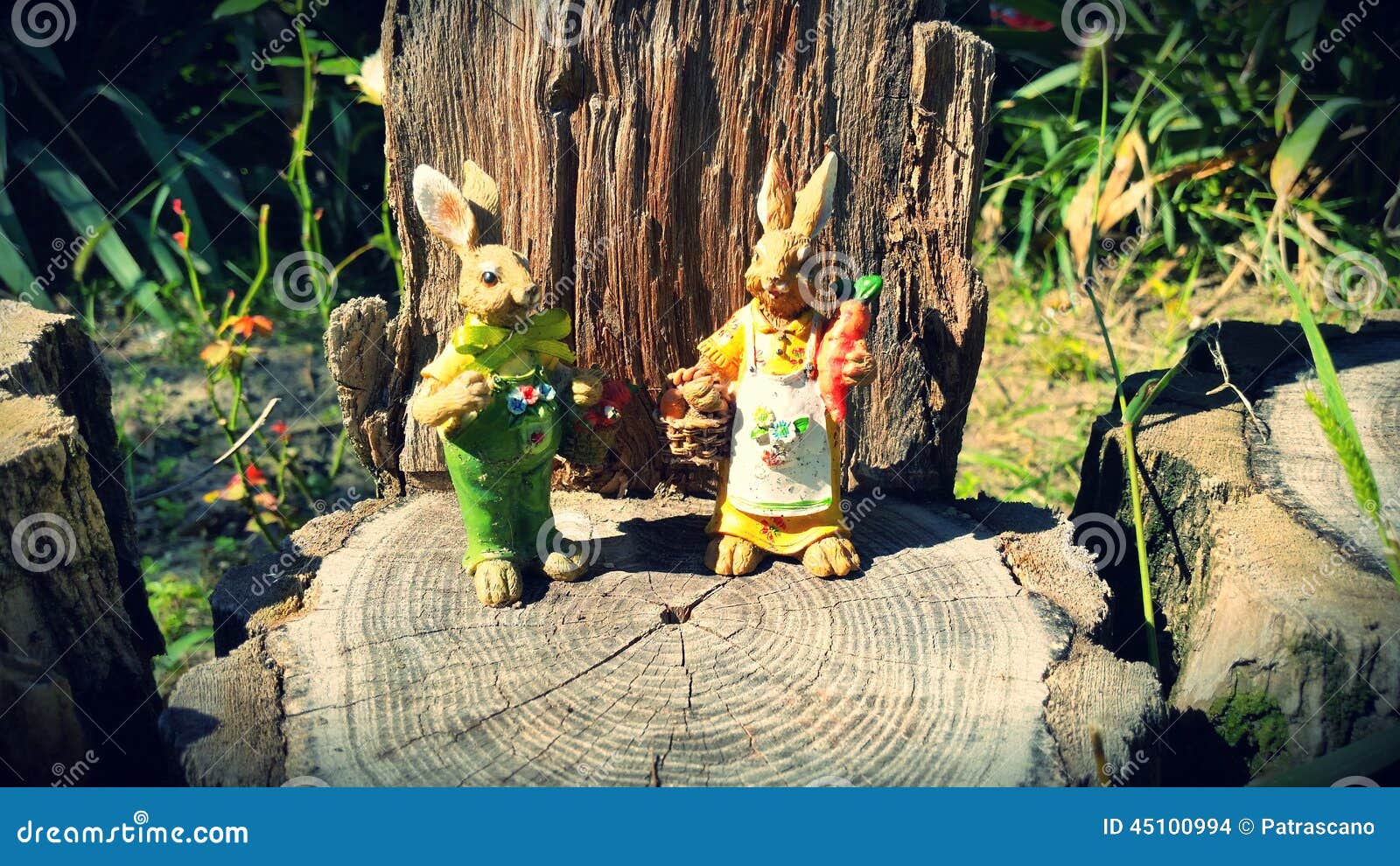 Toy Rabbits In The Garden Stock Photography | CartoonDealer.com #45100994