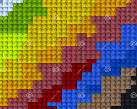 Toy rainbow Lego blocks stock illustration. Illustration of black ...