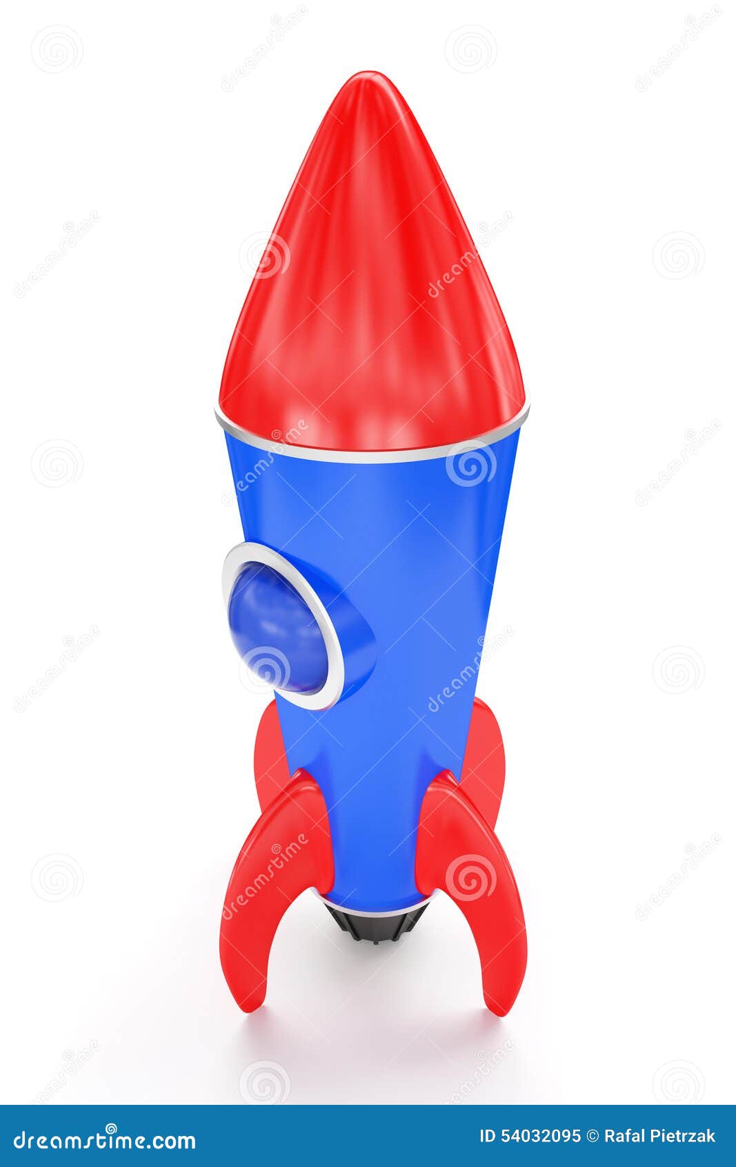 Toy Red and Blue Space Rocket Stock Illustration - Illustration of ...