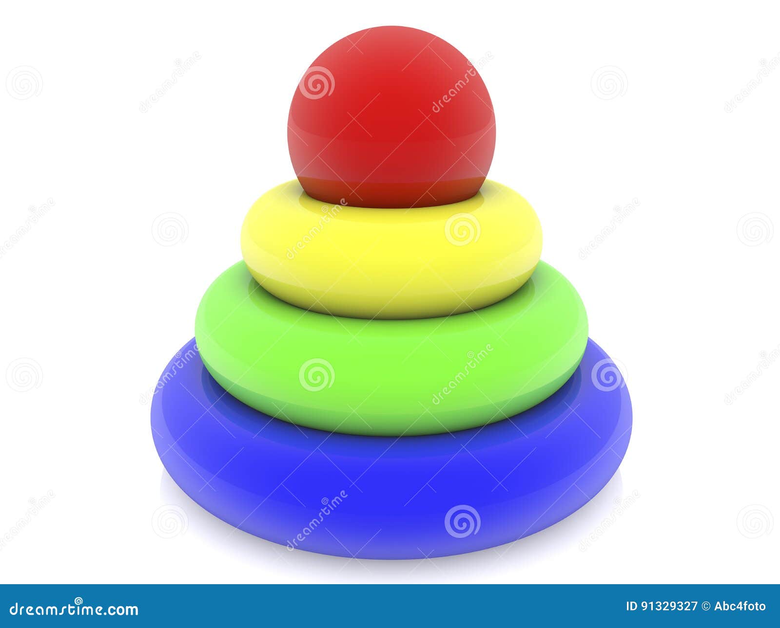 Toy Rings in Various Colors on White Stock Illustration - Illustration ...