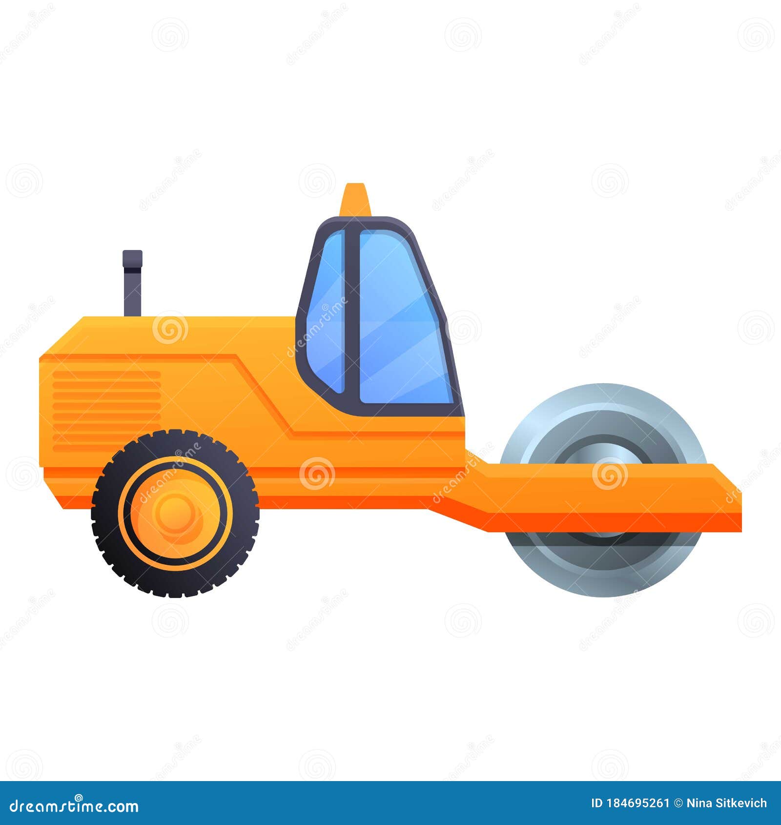 Toy Road Roller Icon, Cartoon Style Stock Vector - Illustration of ...
