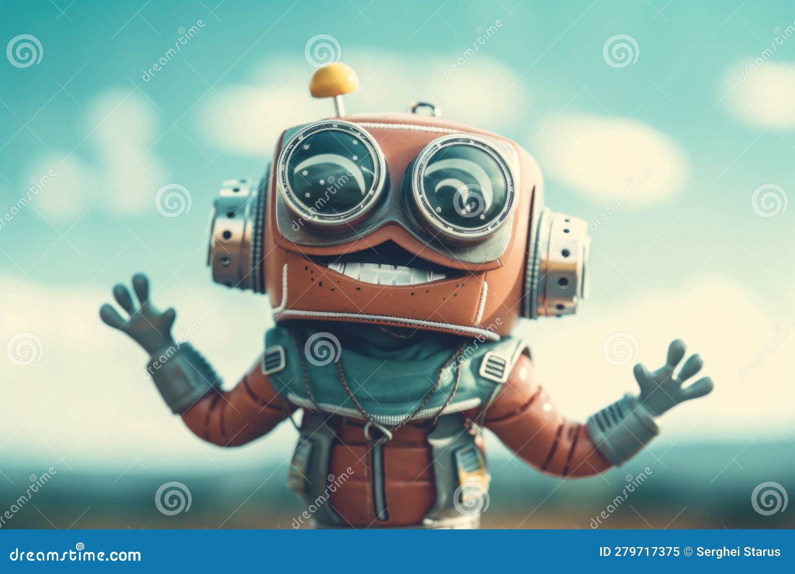 A Toy Robot with Goggles on His Head. Generative AI Image. Stock ...