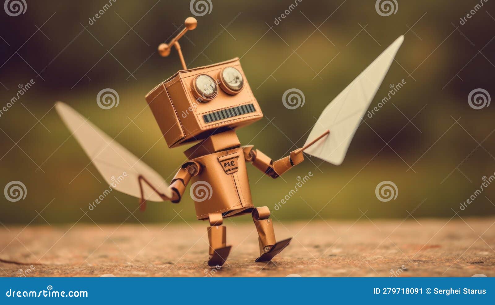 A Toy Robot Holding a Pair of Scissors. Generative AI Image. Stock ...